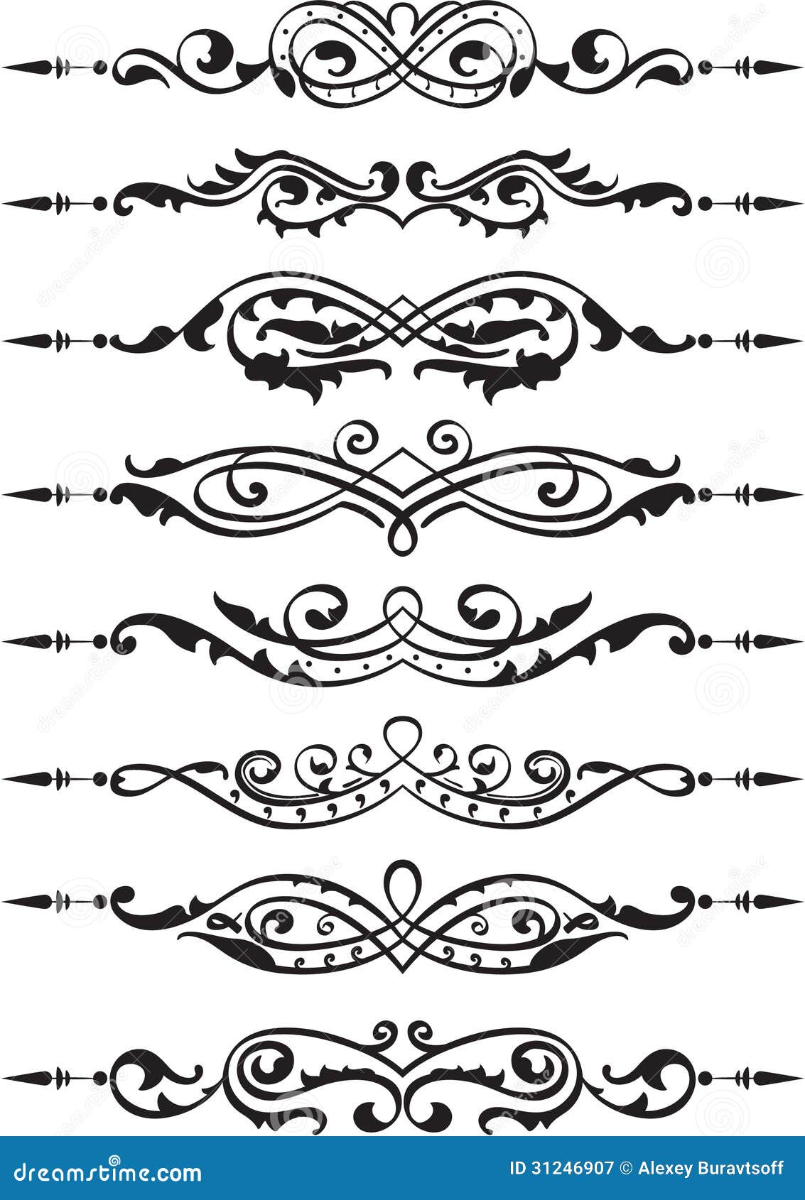 Divider lines set stock vector. Illustration of oldfashioned - 31246907