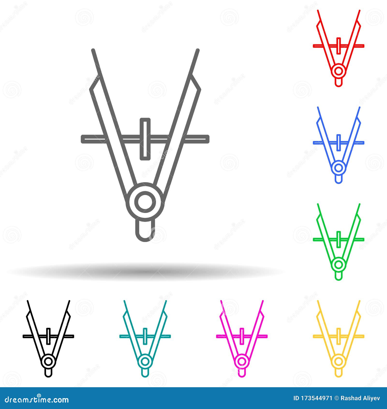 Divider Multi Color Style Icon. Simple Thin Line, Outline Vector of ...