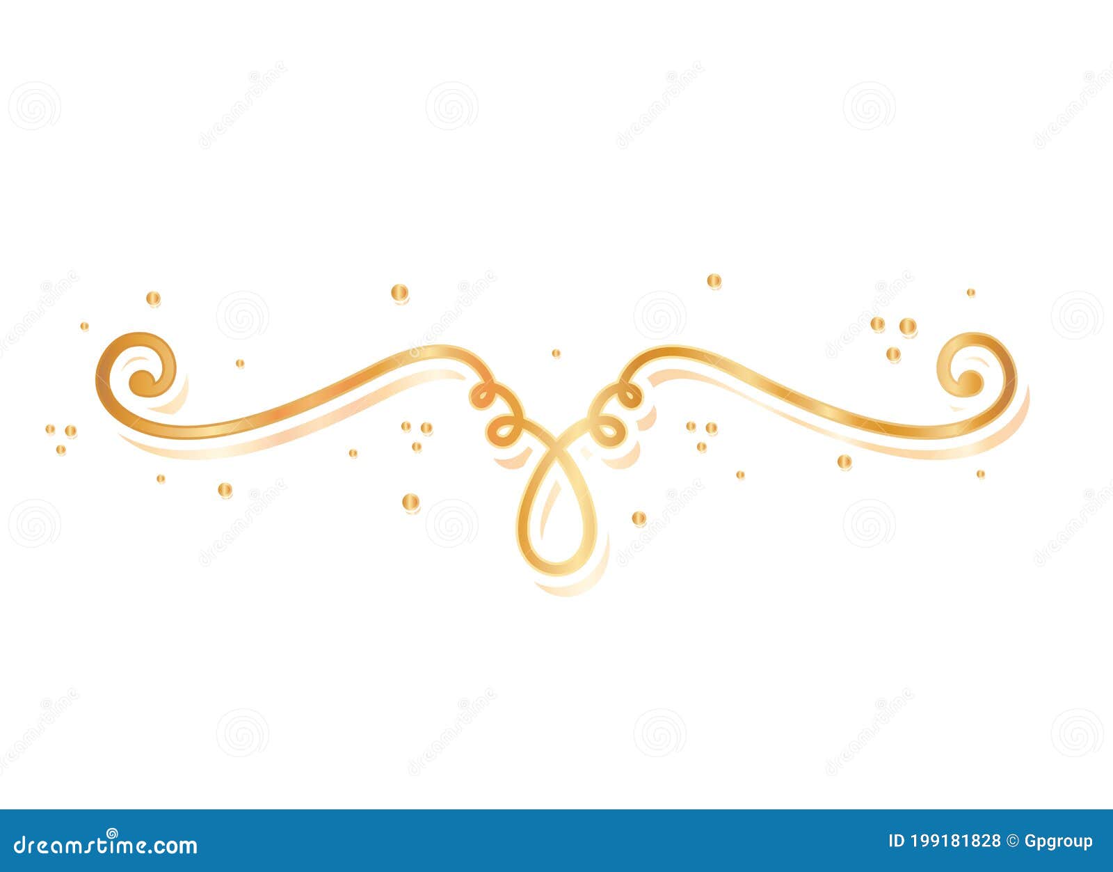 Divider Ornament Gold Vector Design Stock Vector - Illustration of gold ...