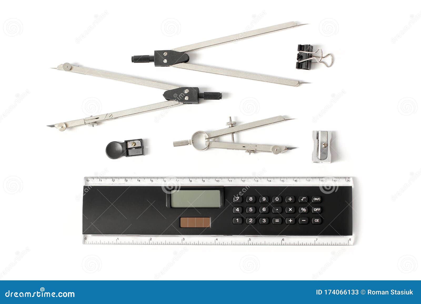 Divider And Ruler On Architectural Plan Stock Photo | CartoonDealer.com ...