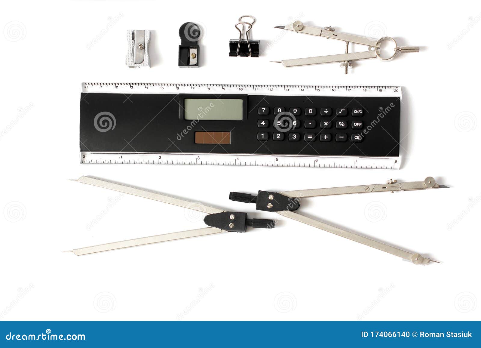 Divider And Ruler On Architectural Plan Stock Photo | CartoonDealer.com ...