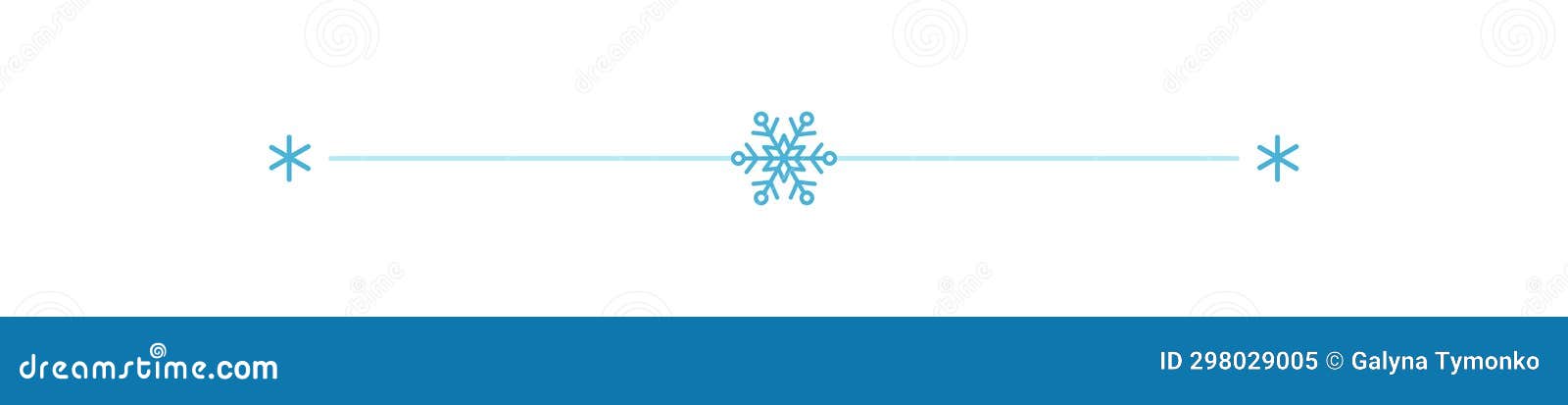 Divider with Snowflake. Christmas Winter Frame Border Horizontal Line ...