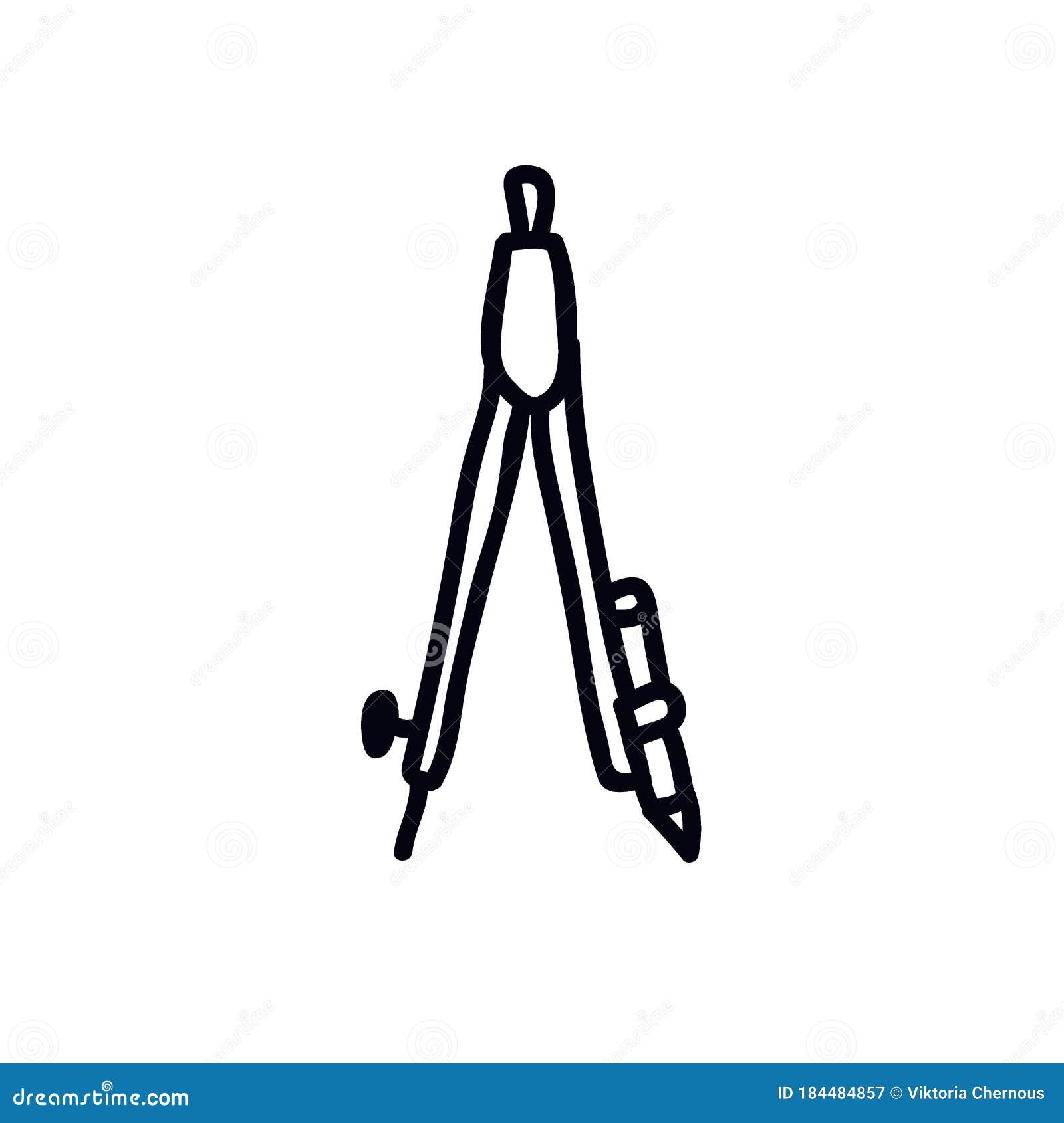Divider Tool Doodle Icon, Vector Illustration Stock Illustration ...