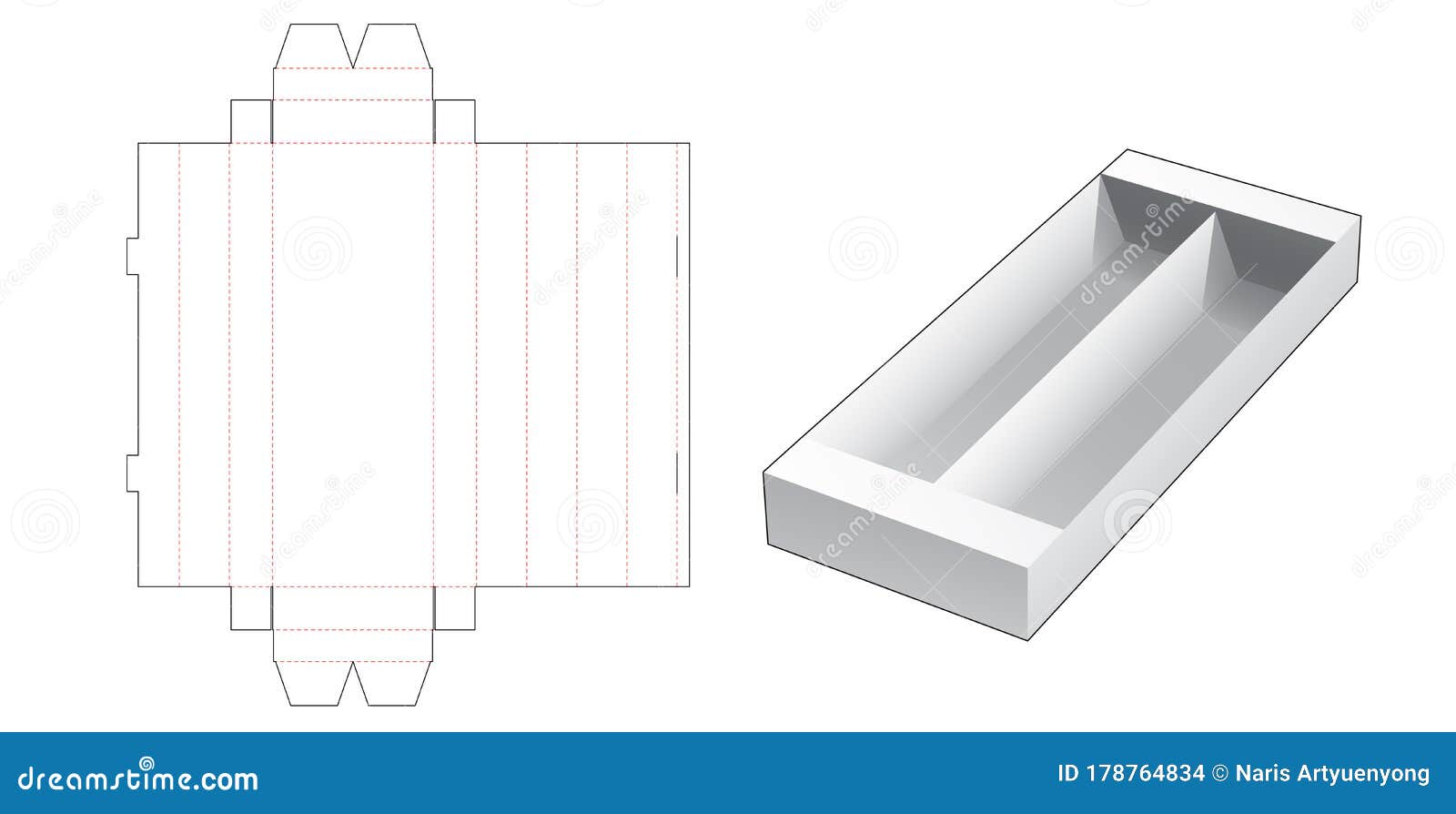 Divider Tray Box Die Cut Template Stock Vector - Illustration of ...