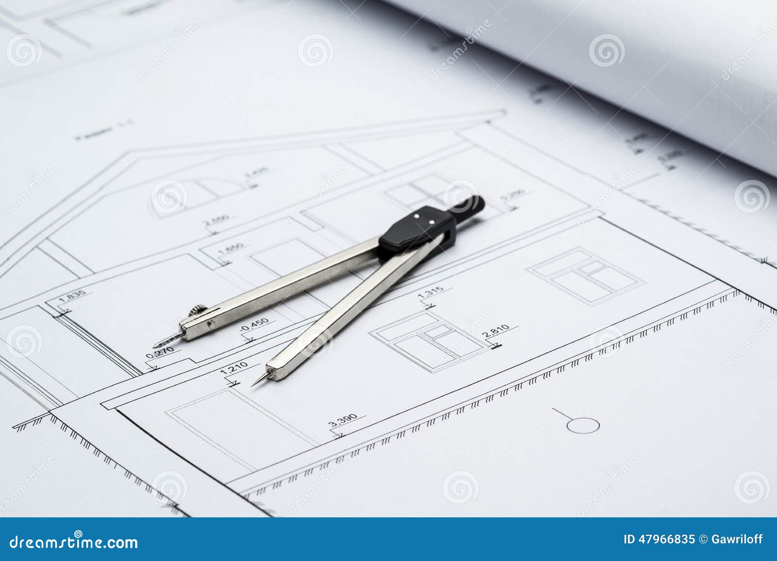 Dividers on Architectural Project House Stock Image - Image of colored ...