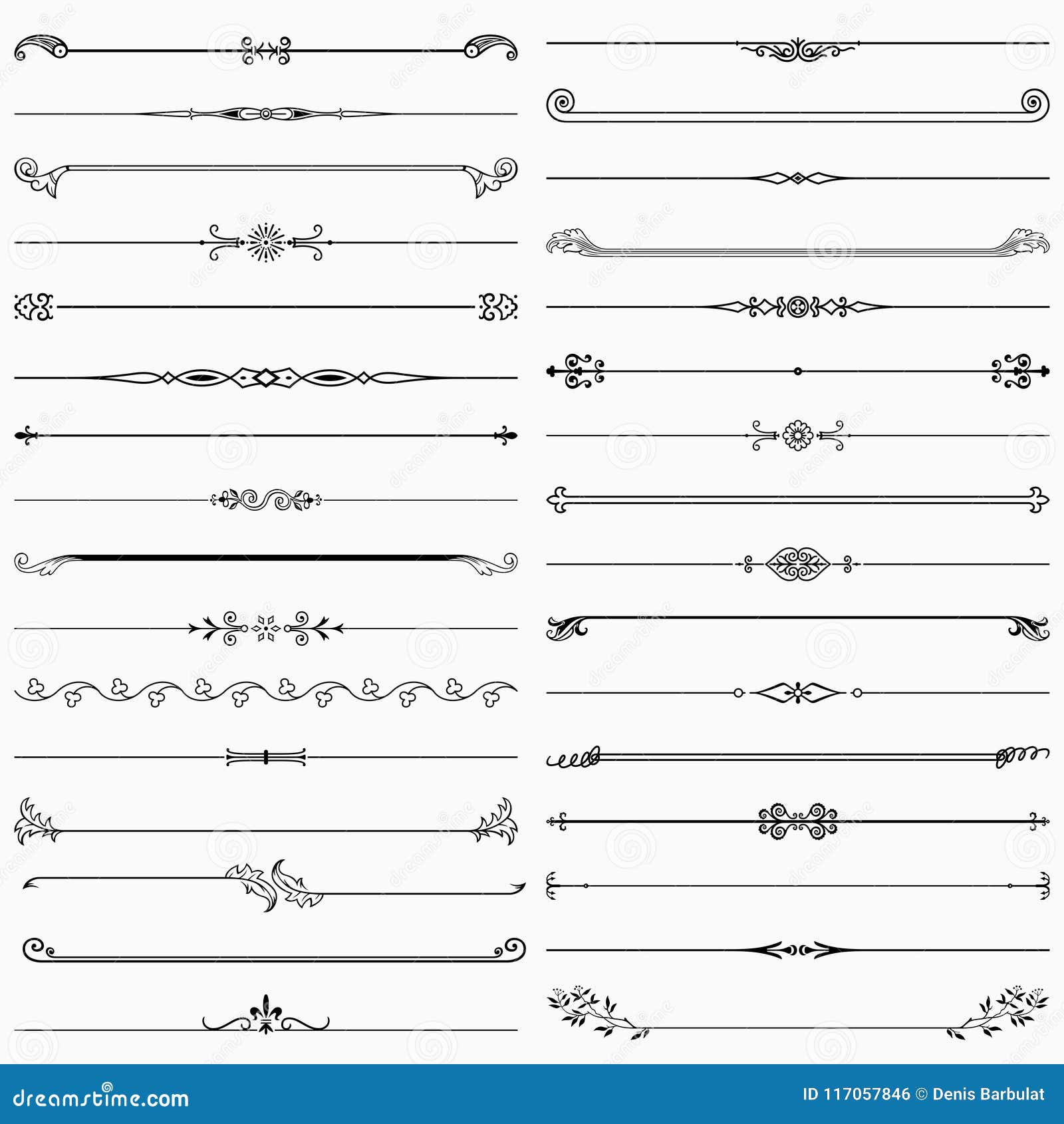 Dividers big set 10 stock vector. Illustration of ornament - 117057846