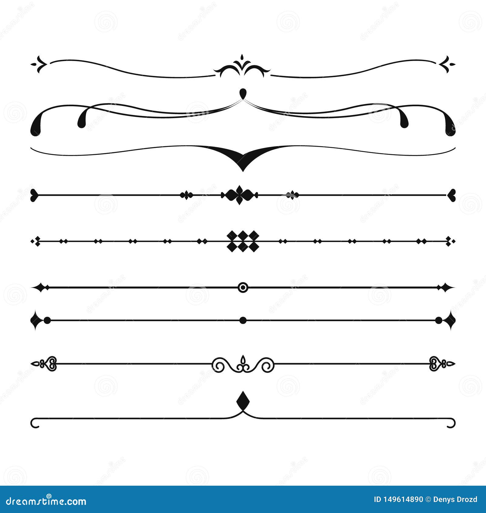 Dividers And Borders Set In Medieval Style. Vector Version ...