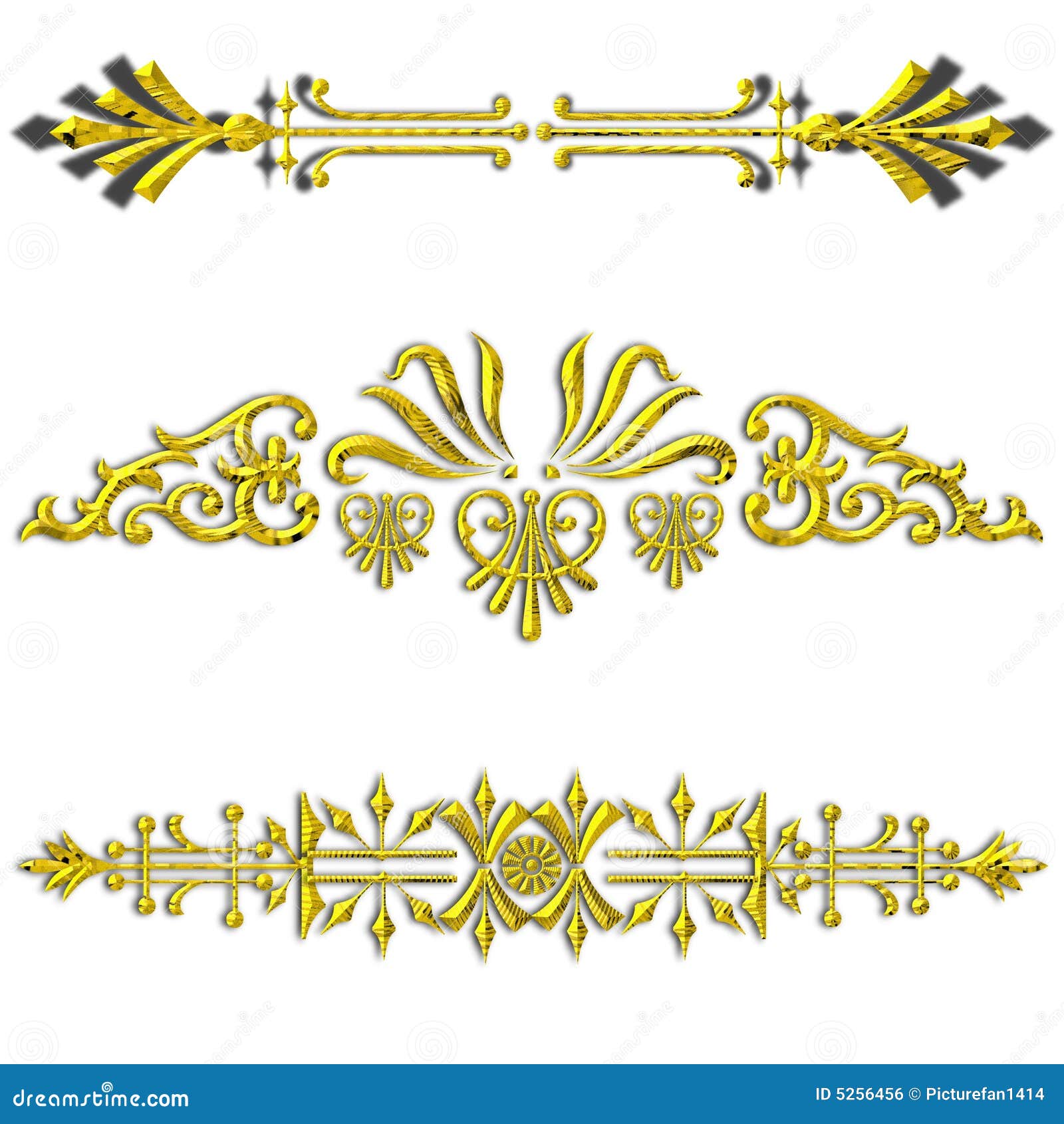 Dividers golden stock illustration. Illustration of craft - 5256456
