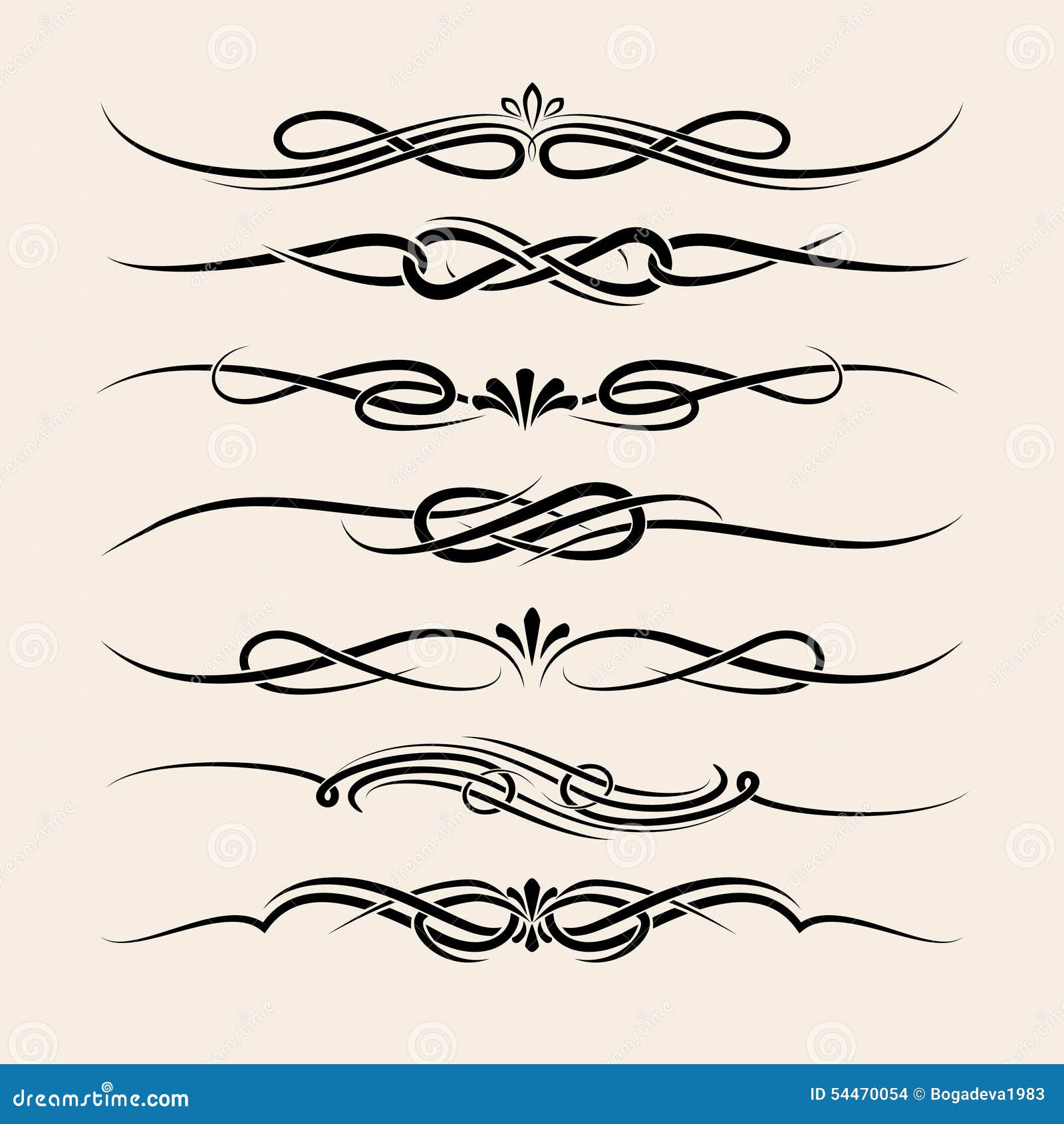 Dividers and Headers Set stock vector. Illustration of ornate - 54470054