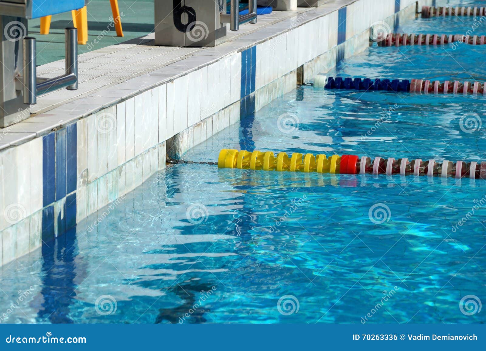 Dividers of Paths in the Big Swimming Pool Stock Photo - Image of ...