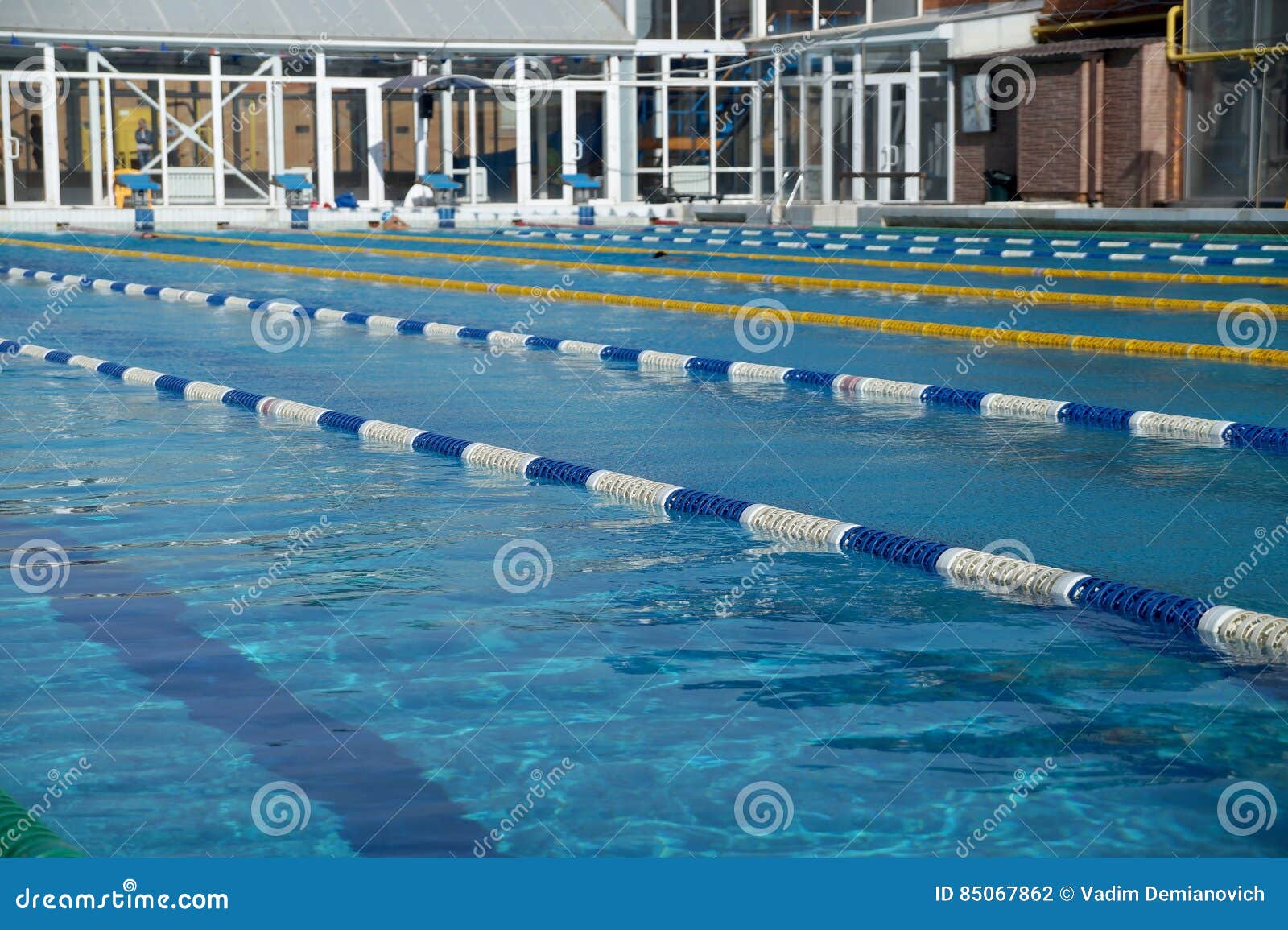 Dividers of Paths in the Big Swimming Pool Stock Photo - Image of look ...