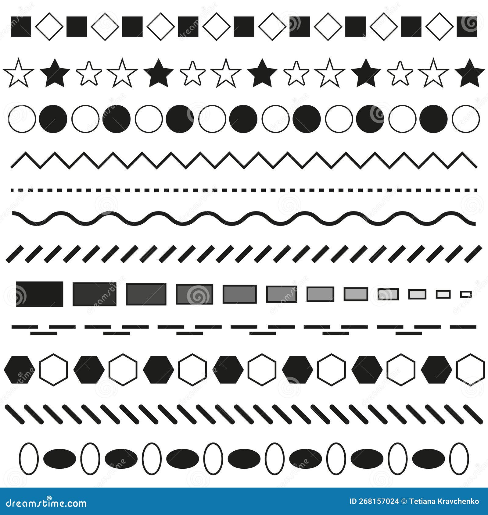 Dividers Pattern Collection Shapes. Geometric Shape. Vector ...