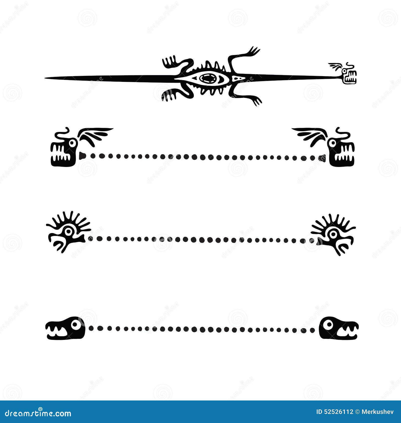 Dividers For Your Design In Native Style Stock Vector - Illustration of ...