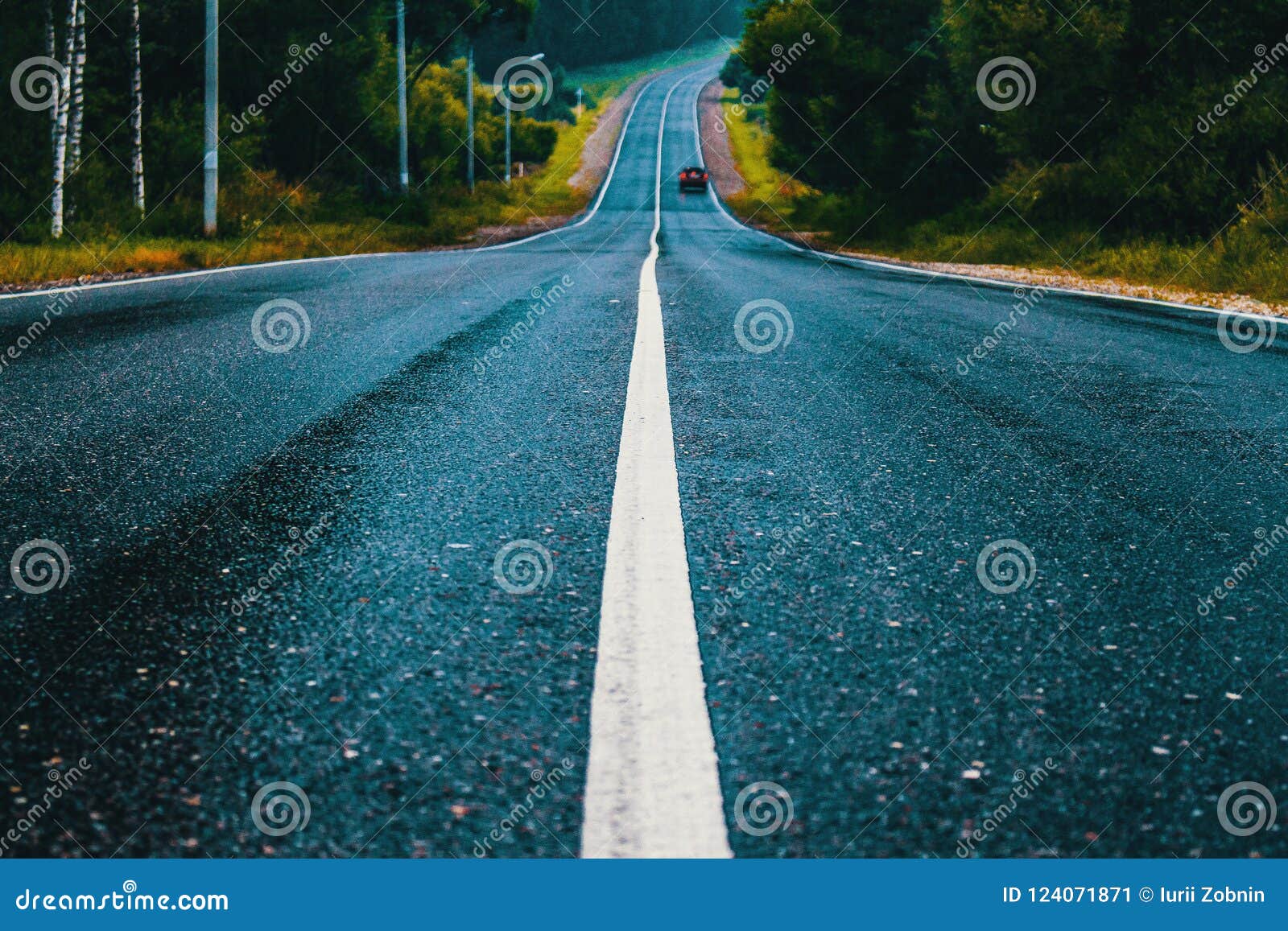 Dividing Stripe in the Middle of the Road Stock Image - Image of point ...