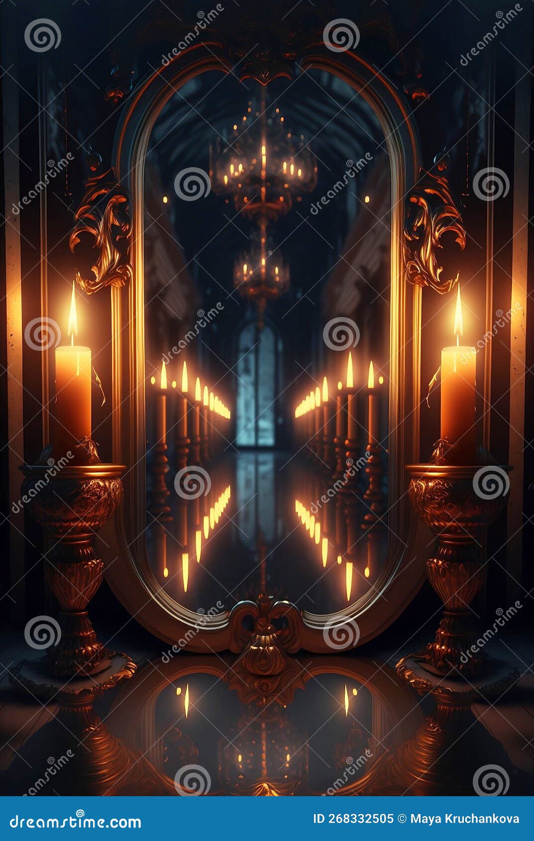 Divination with the Help of a Mirror and Hot Candles in a Dark Room ...