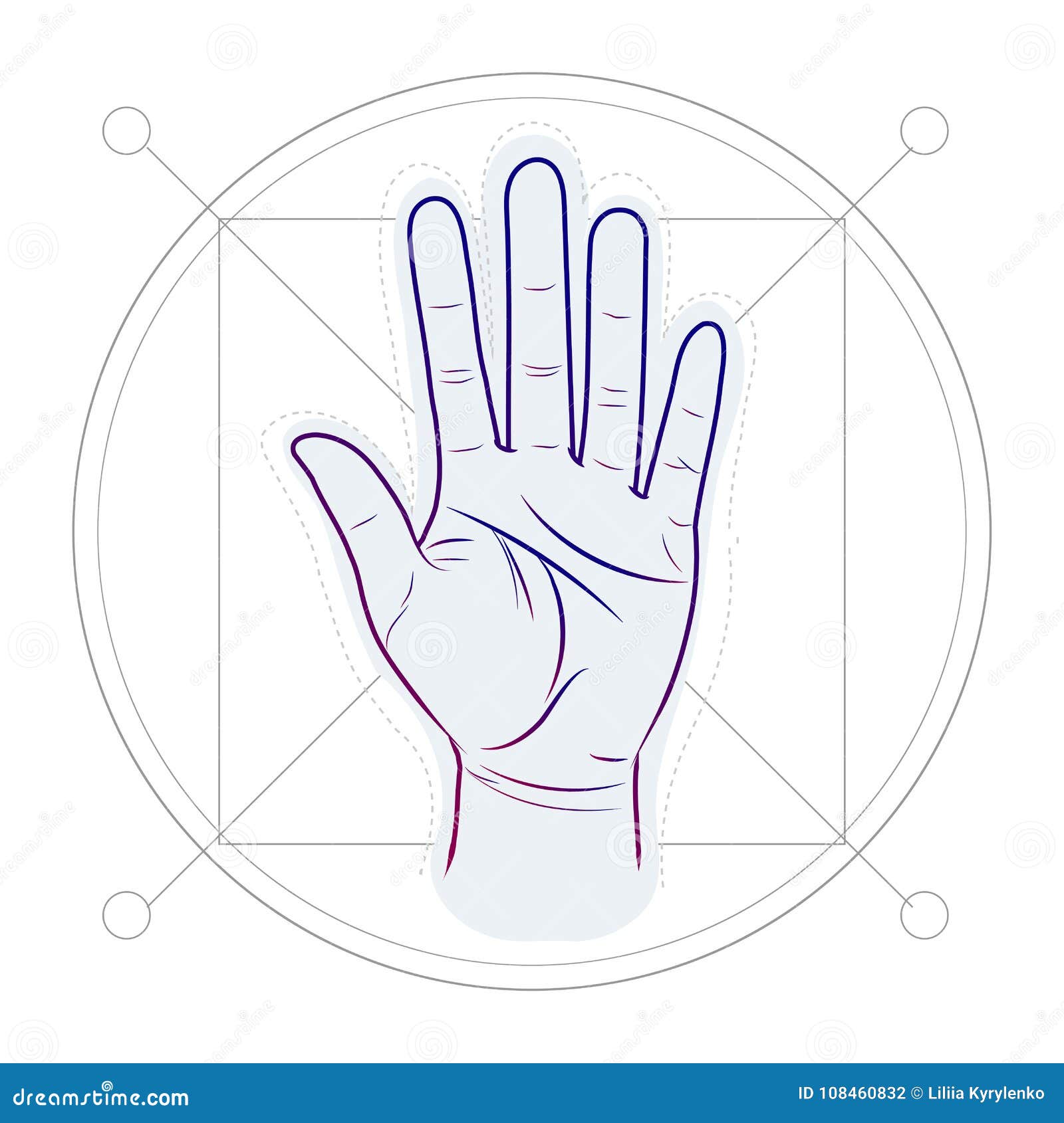 Divination by Lines on a Hand. Palm Reading or Palmistry Stock Vector ...