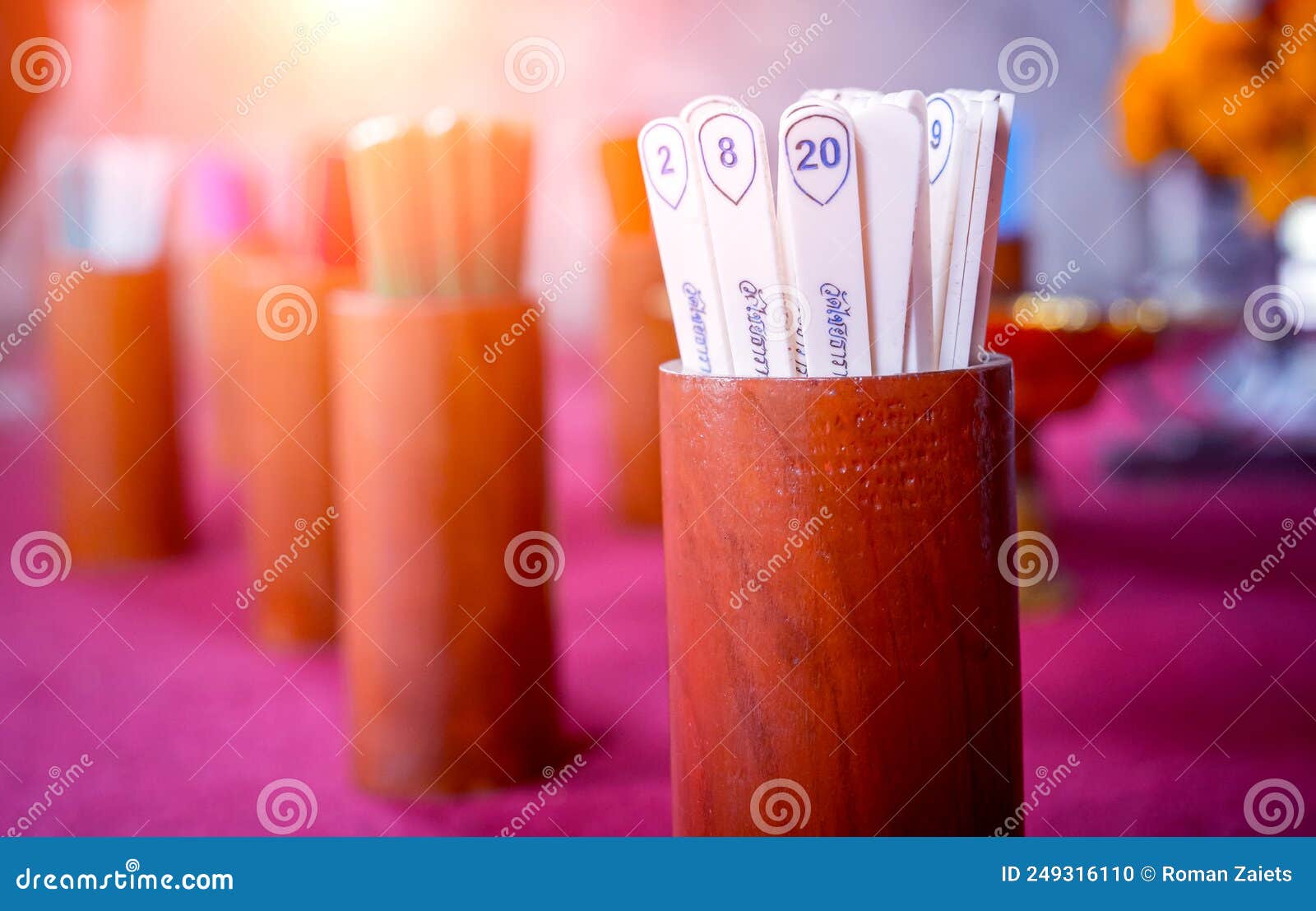Divination Sticks in a Large Buddhist Temple Stock Photo - Image of ...