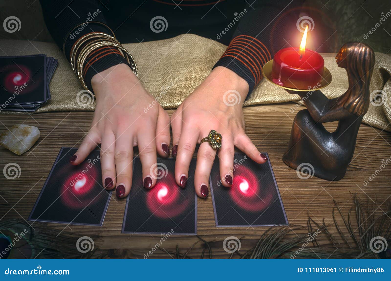 Divination. Tarot Cards. Fortune Teller. Stock Image - Image of amulet ...