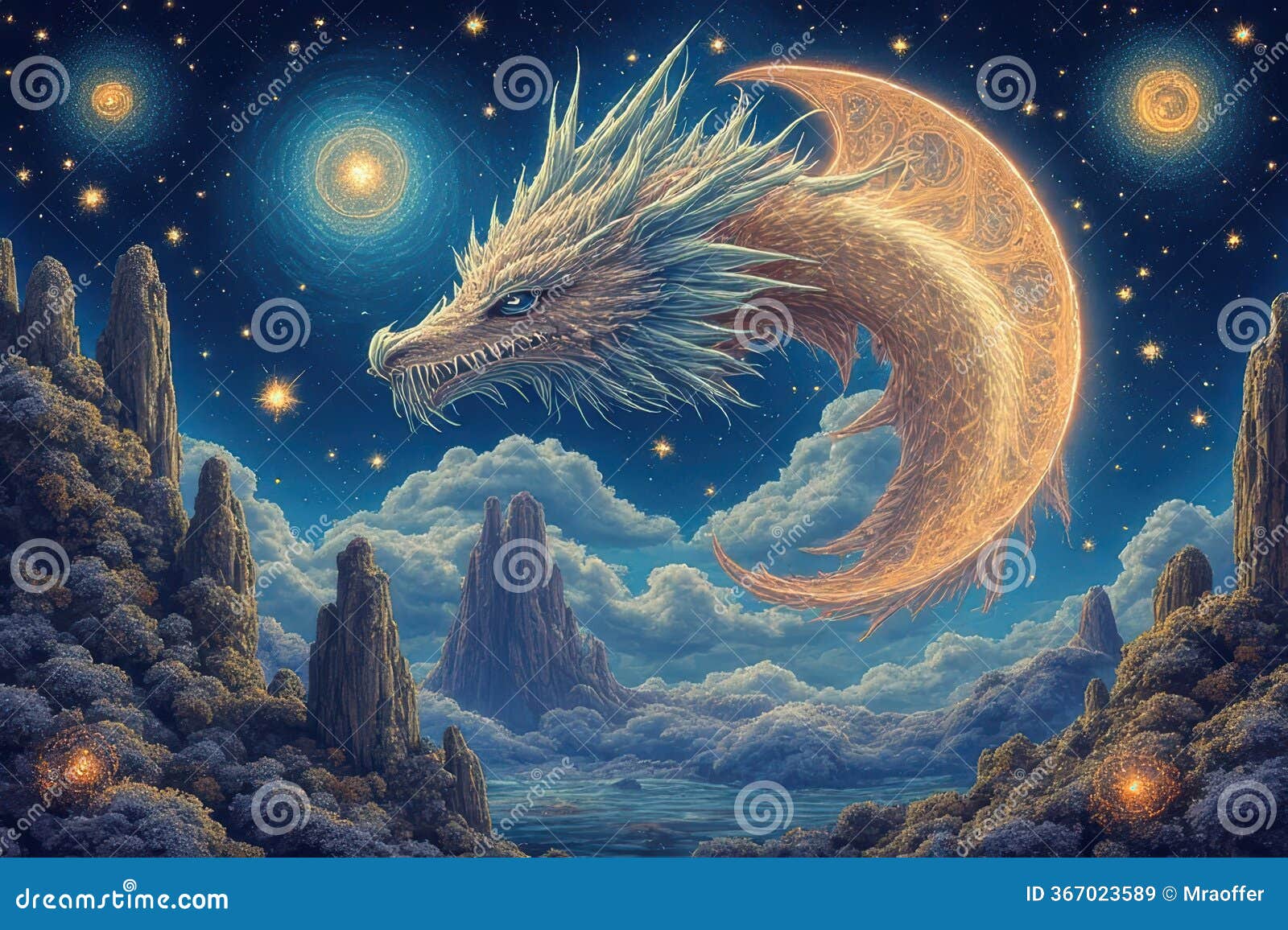 Celestial Dragon Winding Its Way Through Traditional Chinese ...