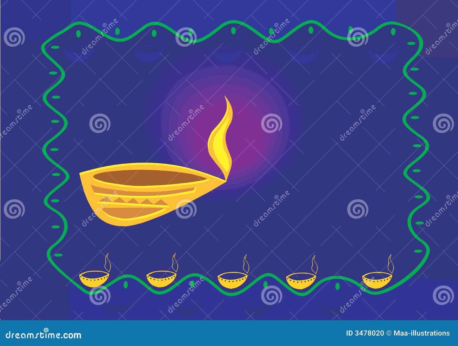 Divine lamp stock vector. Illustration of diya, celebration - 3478020