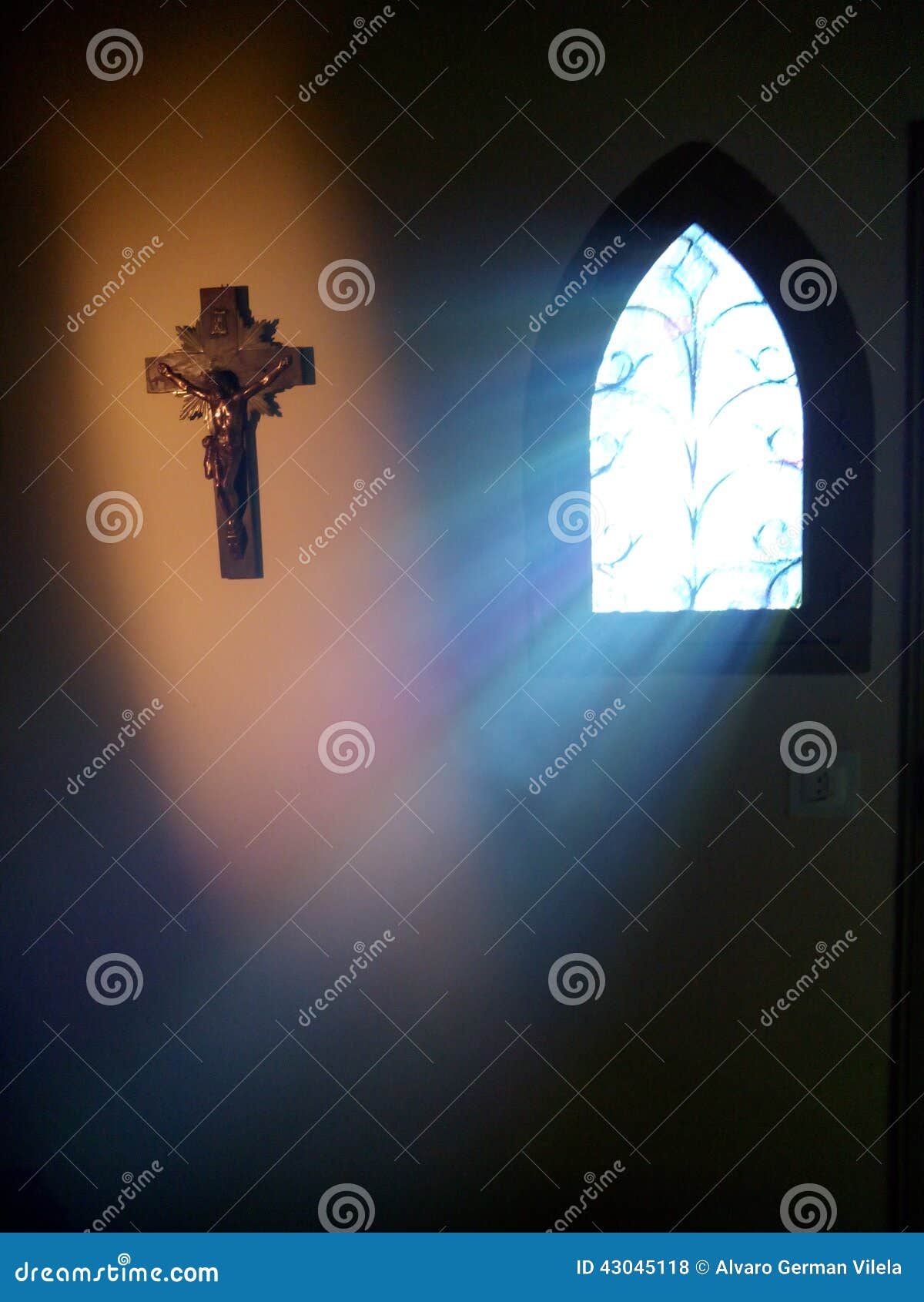 Divine Light Coming through the Window of a Church. Stock Photo - Image ...