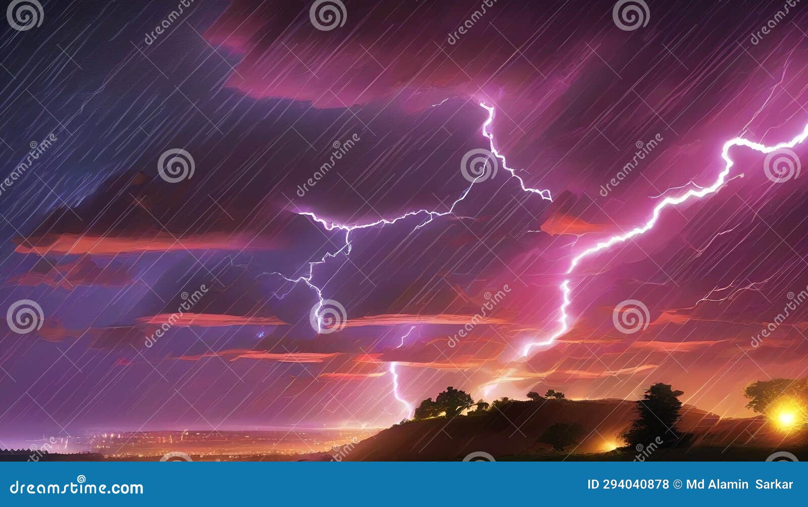 Divine lightnings stock illustration. Illustration of climate - 294040878