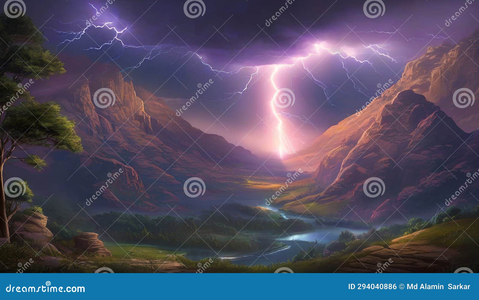 Divine lightnings stock illustration. Illustration of thunderstorm ...