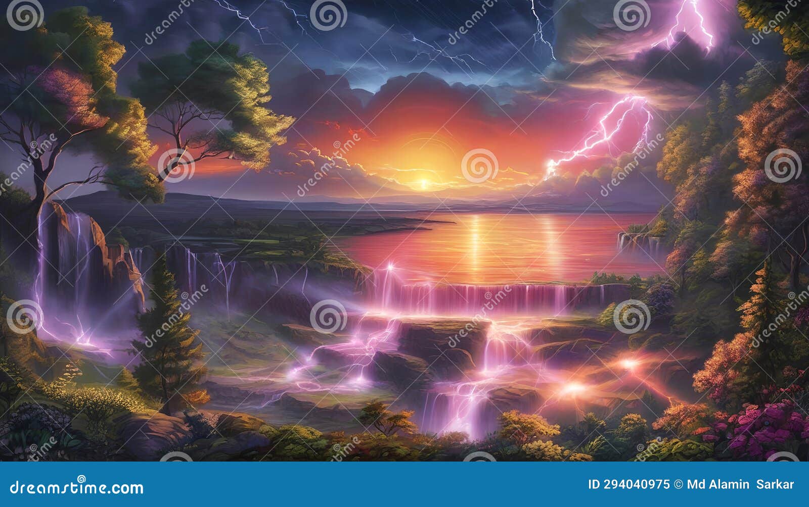 Divine lightnings stock illustration. Illustration of fireworks - 294040975
