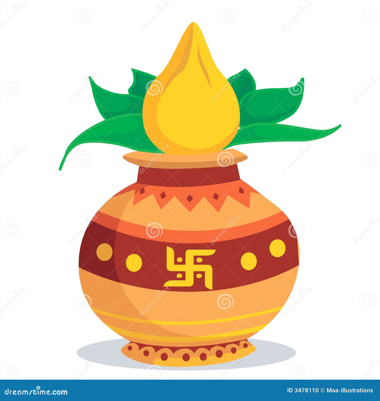 Divine pot with coconut stock vector. Illustration of cute - 3478110