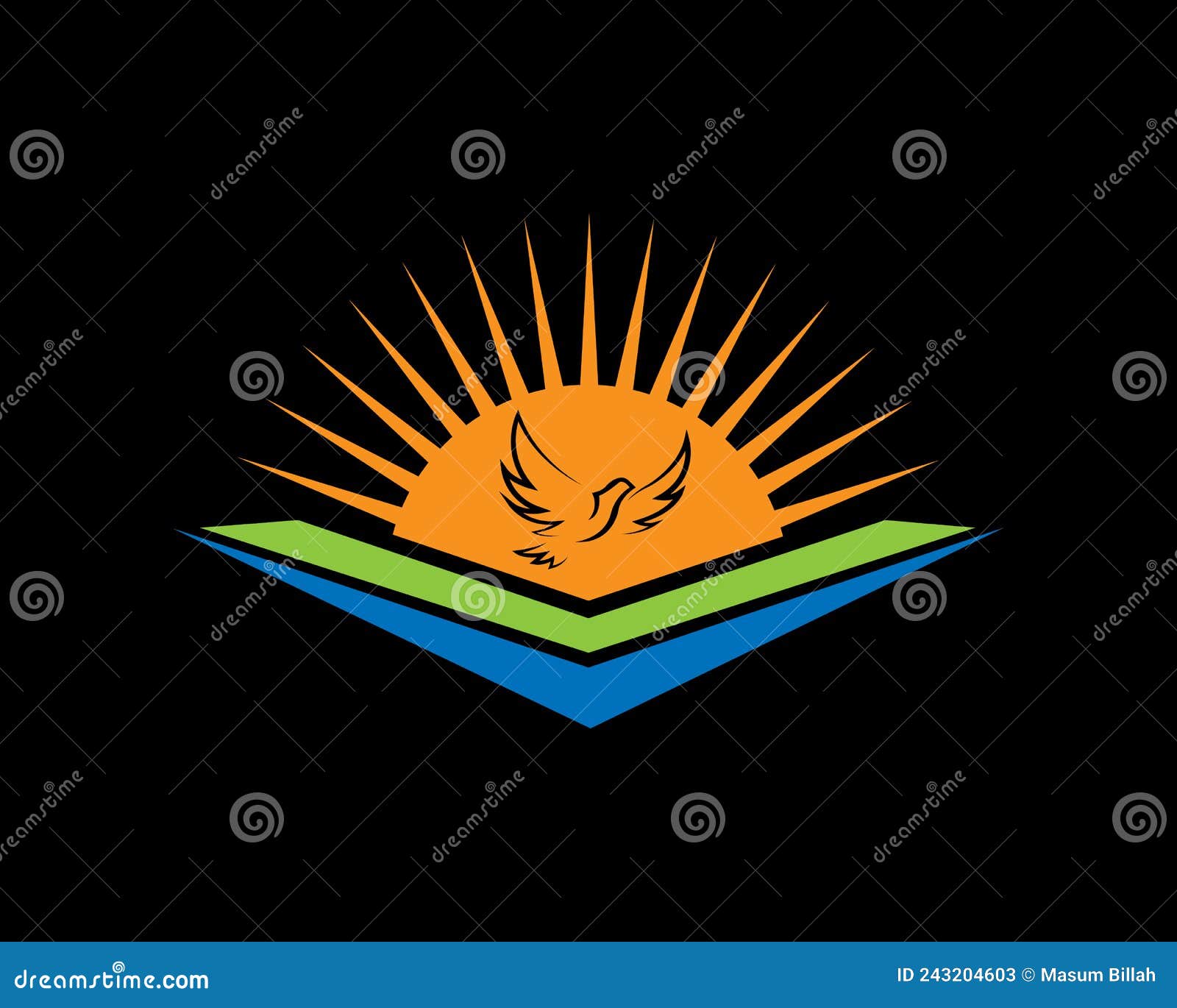 Divine Power Logo Design Template. Stock Vector - Illustration of label ...
