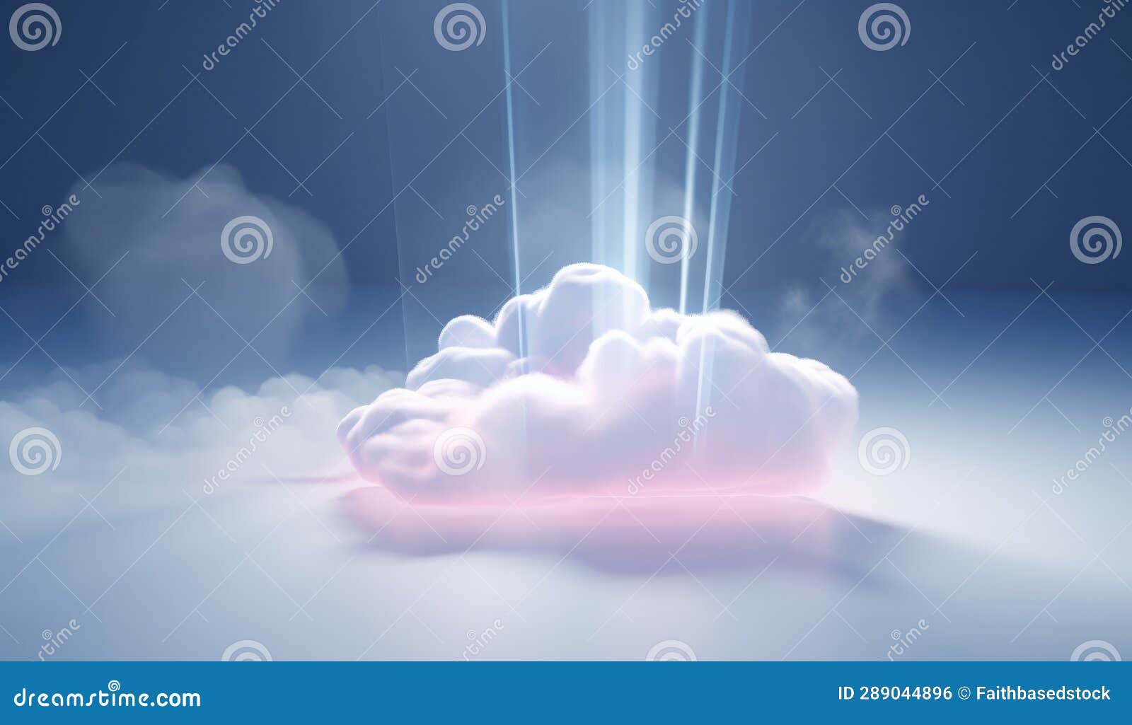 Divine Presence. Blue Sky with Cloud and Rays of Light Stock ...