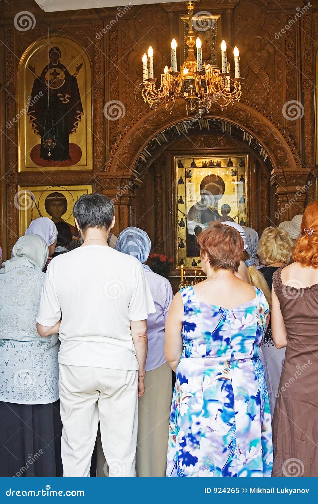 Divine service stock image. Image of church, candles, believers - 924265