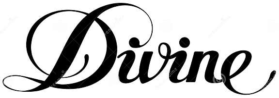 Divine - Custom Calligraphy Text Stock Vector - Illustration of black ...