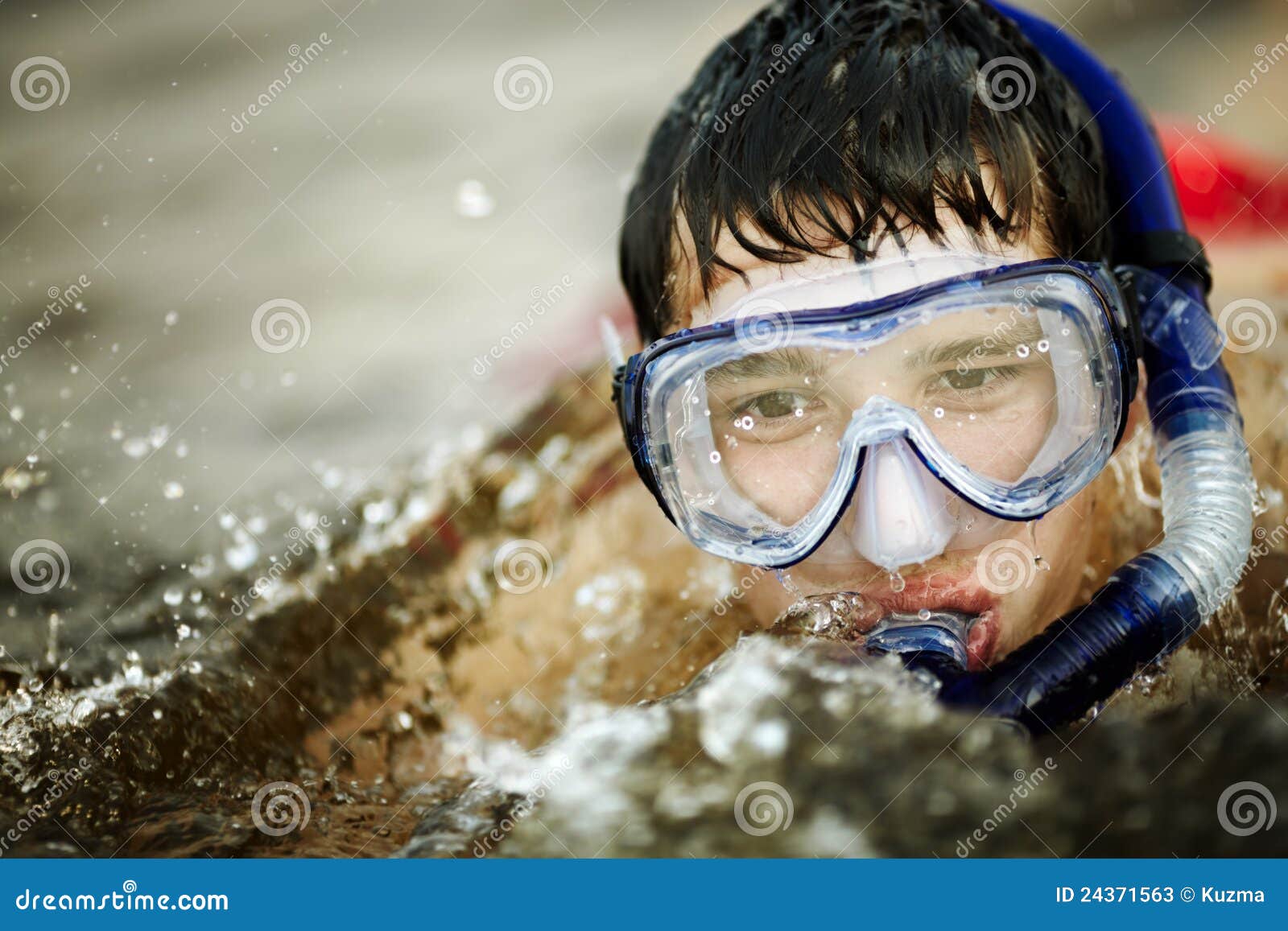 Diving stock image. Image of face, blue, glasses, expression - 24371563