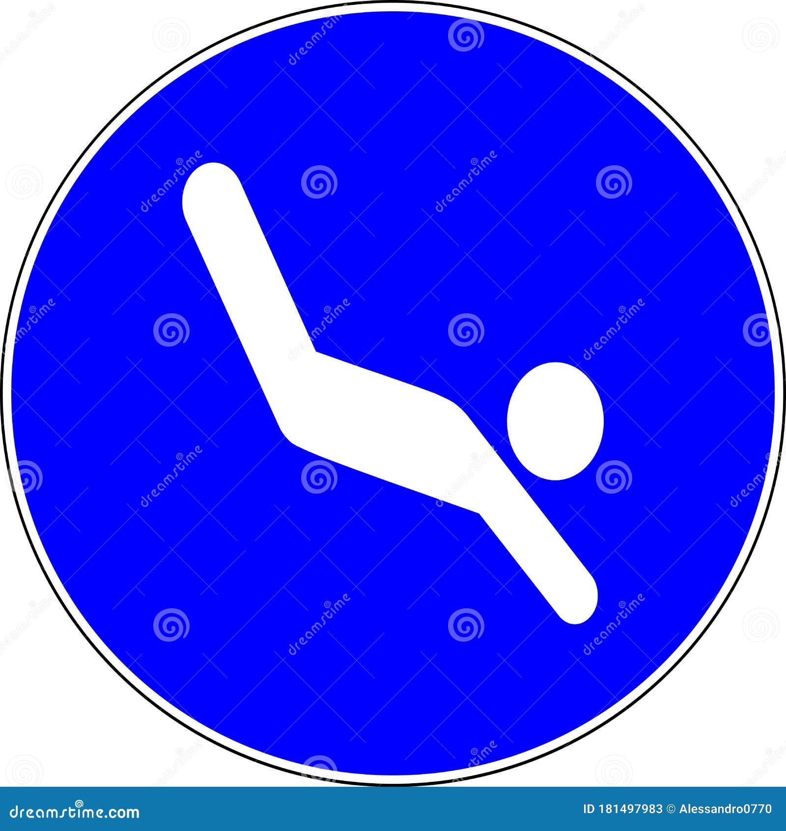 Diving allowed sign stock illustration. Illustration of deep - 181497983