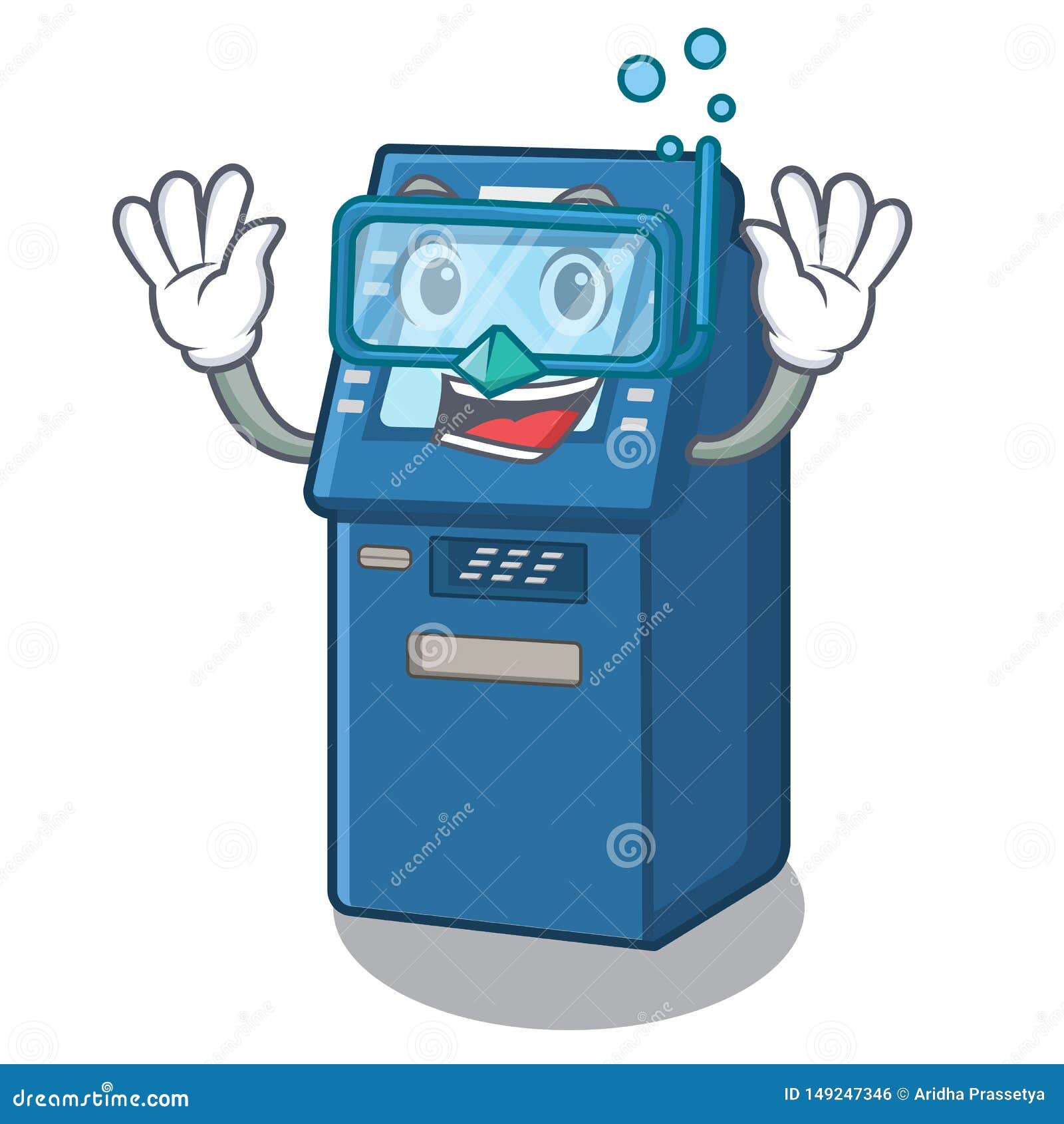Diving ATM Machine in the Cartoon Shape Stock Vector - Illustration of ...