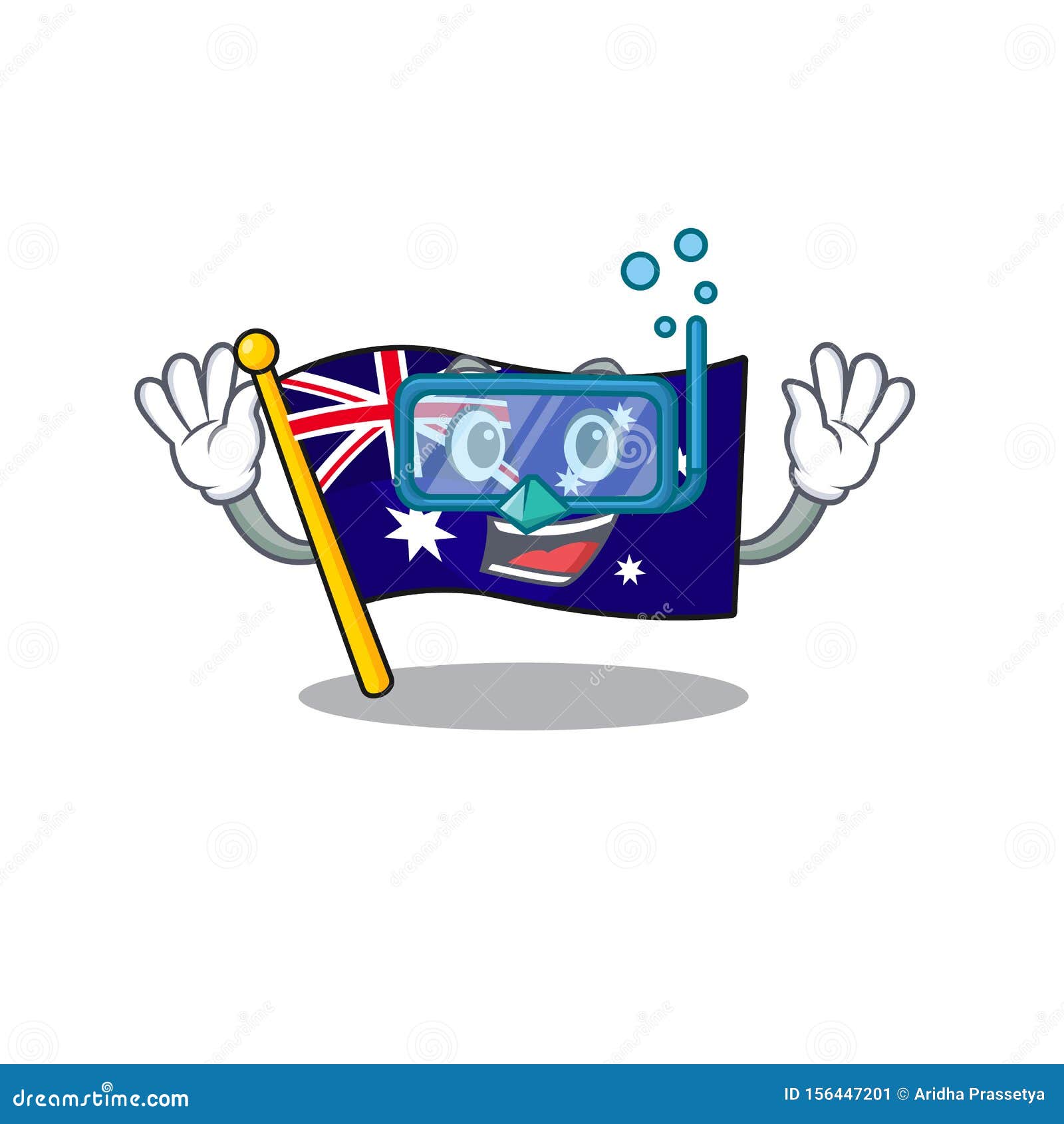 Diving Australian Cartoon Flag Kept in Cupboard Stock Vector ...