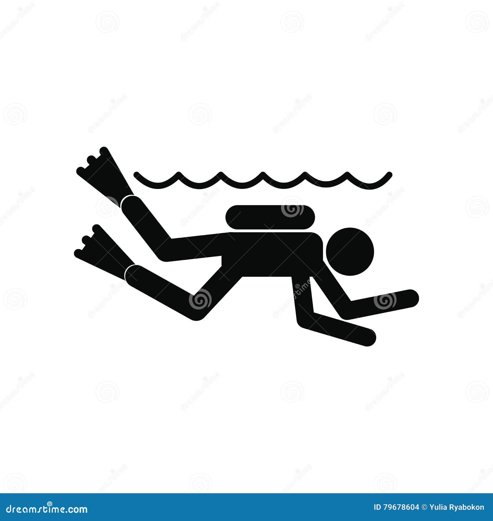 Diving black simple icon stock vector. Illustration of competitive ...