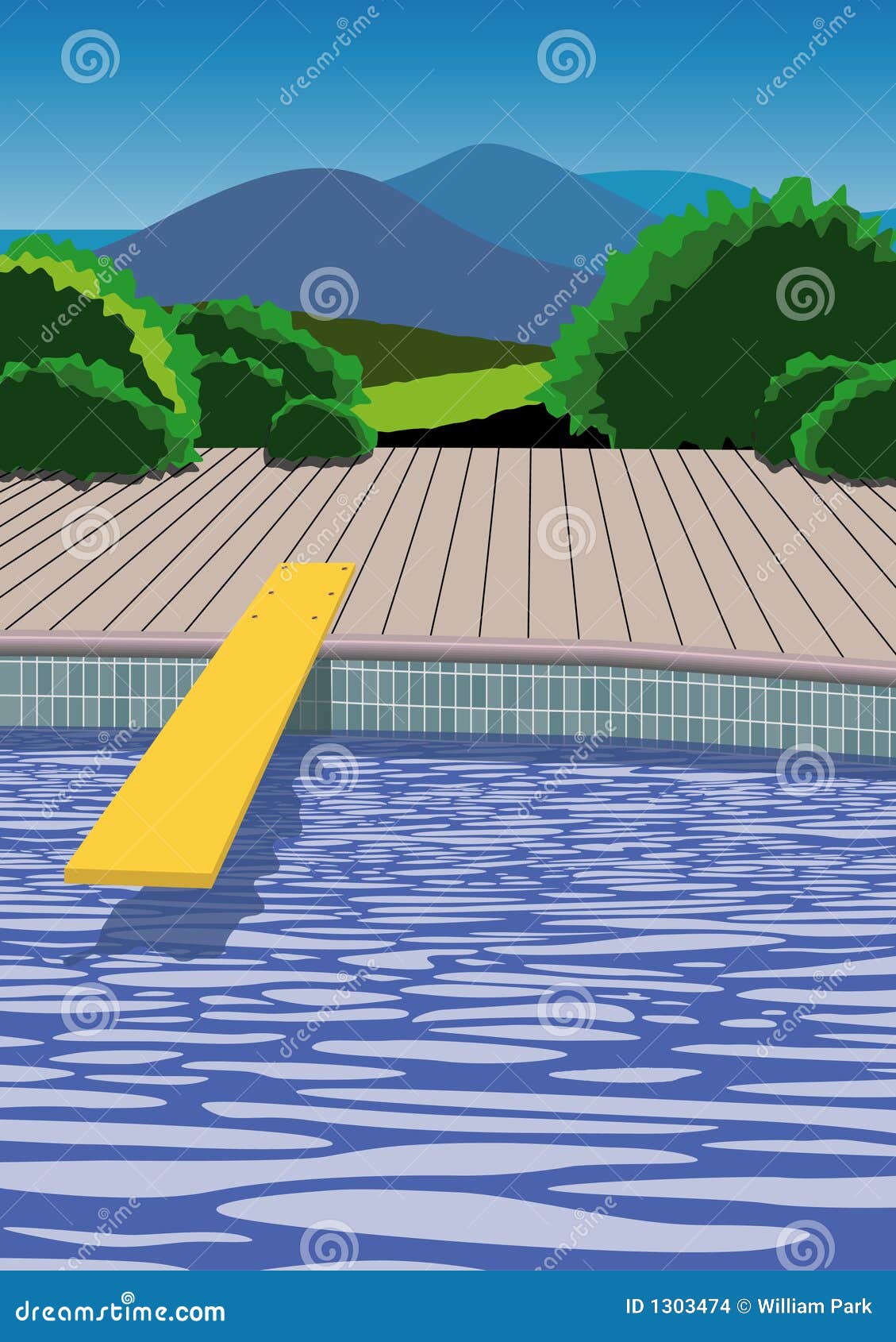 Diving Board stock illustration. Illustration of diving - 1303474