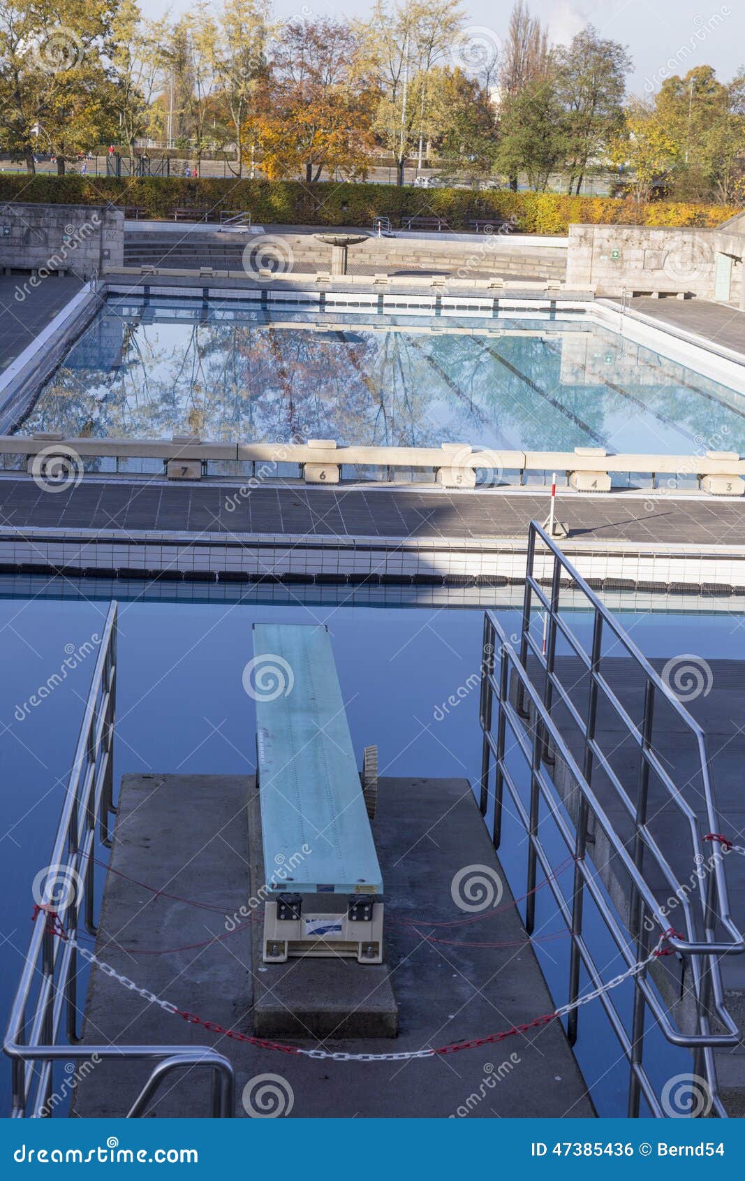 Diving board and pool editorial photo. Image of reflection - 47385436