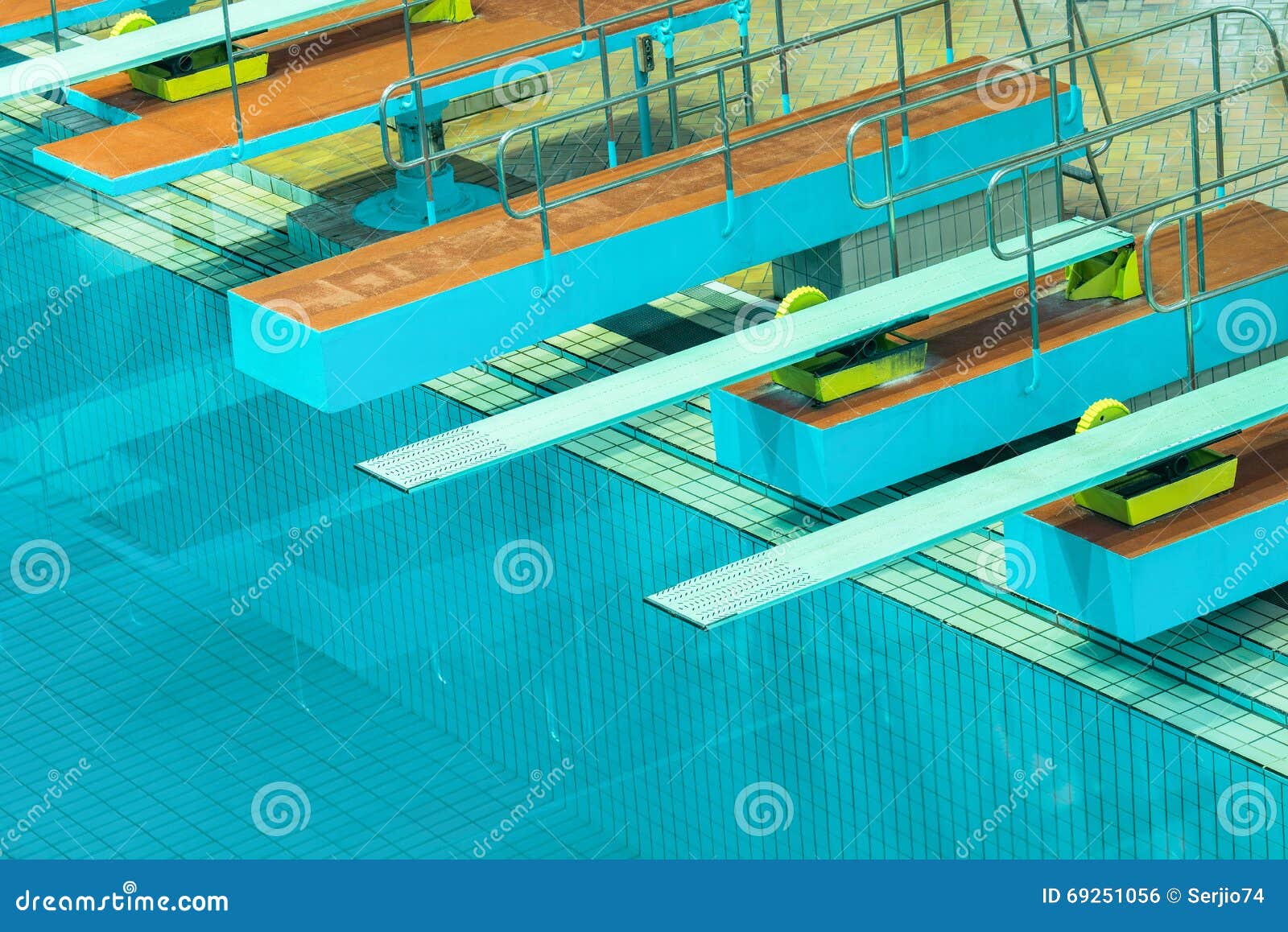 Diving Boards in the Swimimg Pool. Stock Photo - Image of diving, fall ...