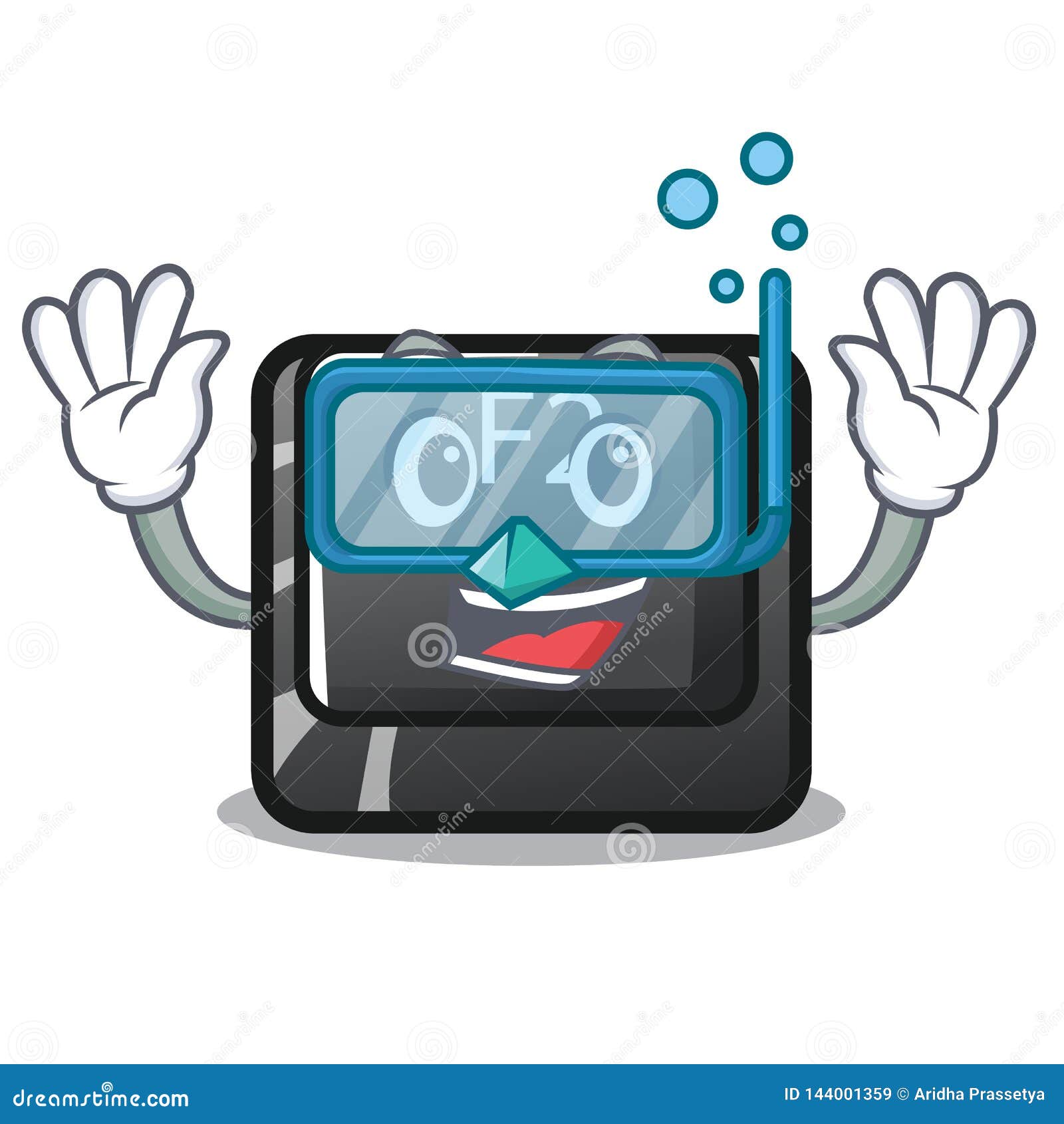 Diving Cartoon F2 Button on the Keyboard Stock Vector - Illustration of ...