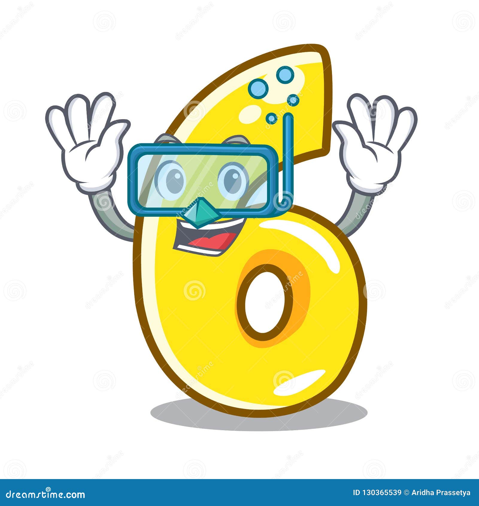 Diving Cartoon Number Six on the Road Stock Vector - Illustration of ...