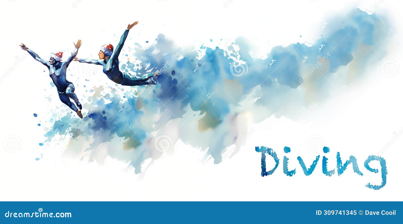 DIVING - Colourful Watercolour Web Banner for Olympic Diving Stock ...