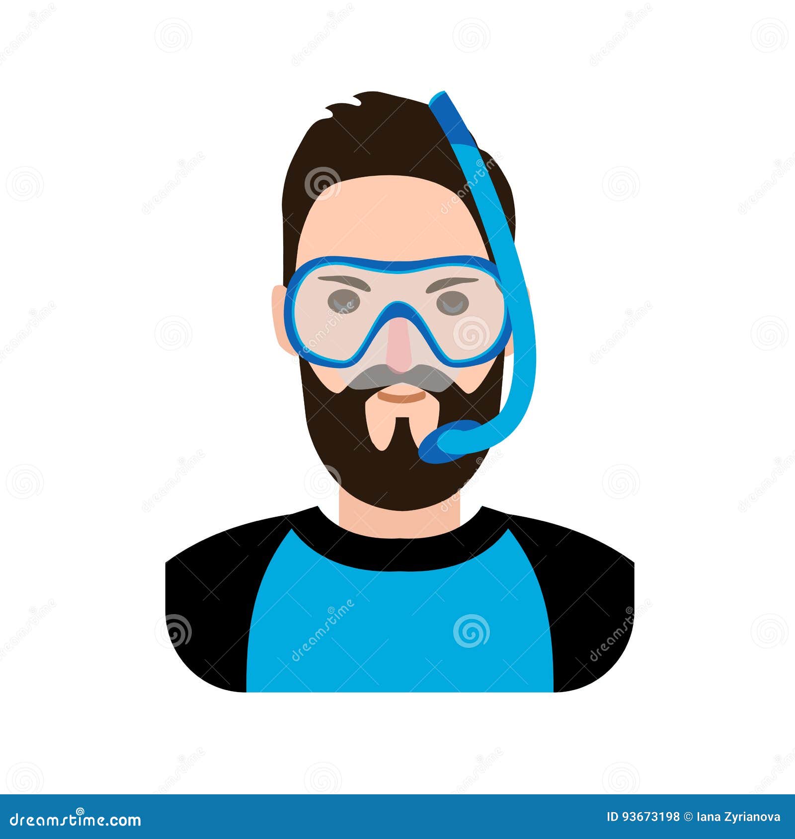 Diving Design Concept Set with Instructor Equipment Flat Stock Vector ...