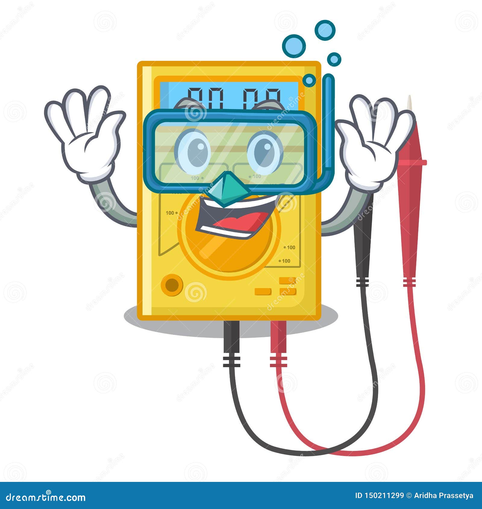 Diving Digital Multimeter Isolated with the Character Stock Vector ...