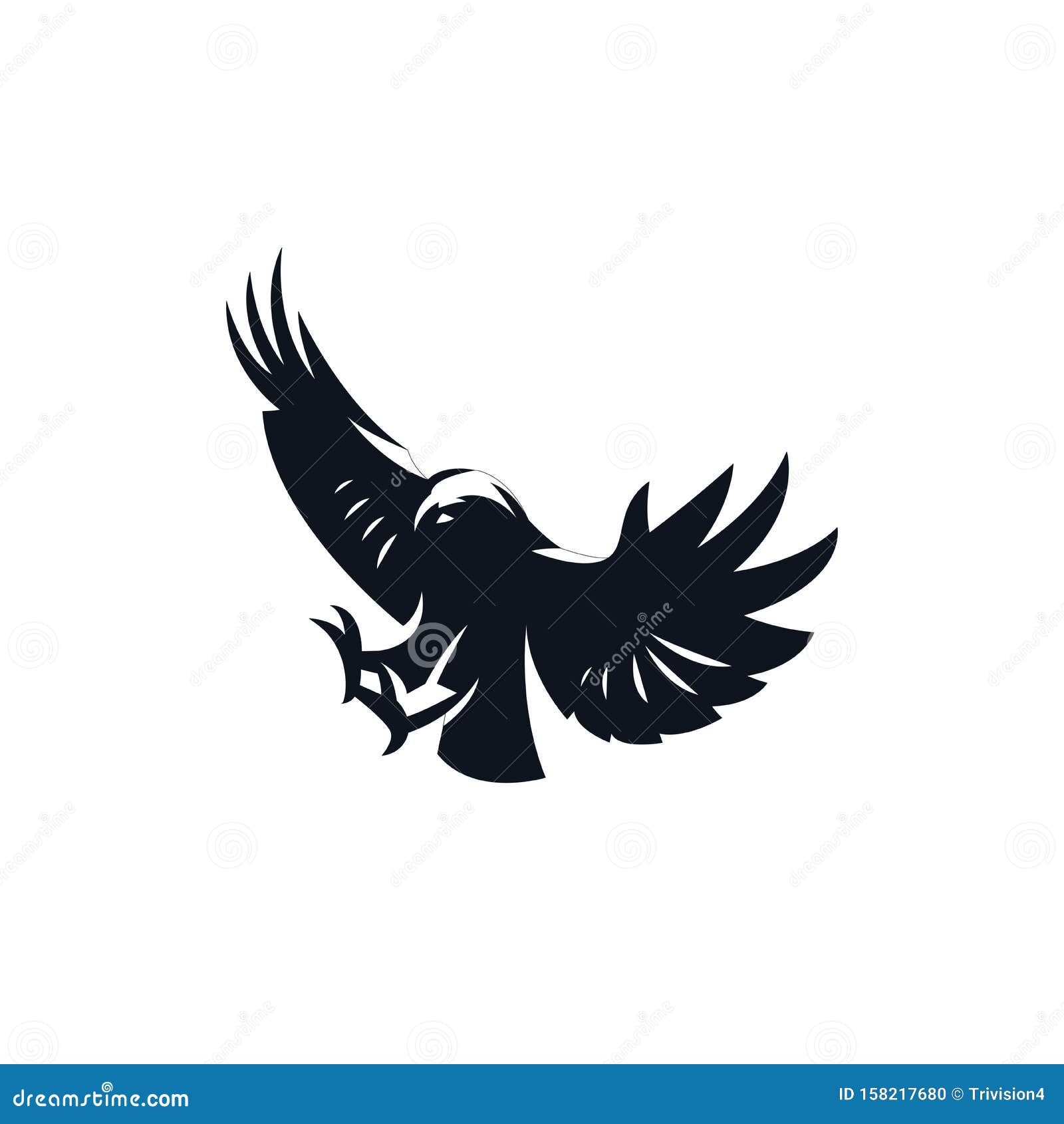 Diving eagle with wings up stock vector. Illustration of patriotic ...