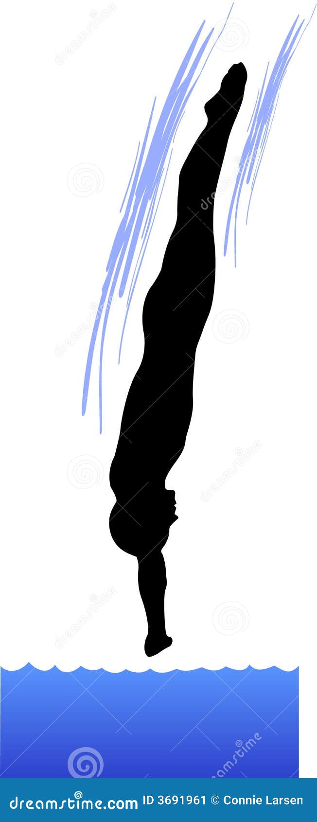 Springboard Diving Silhouette