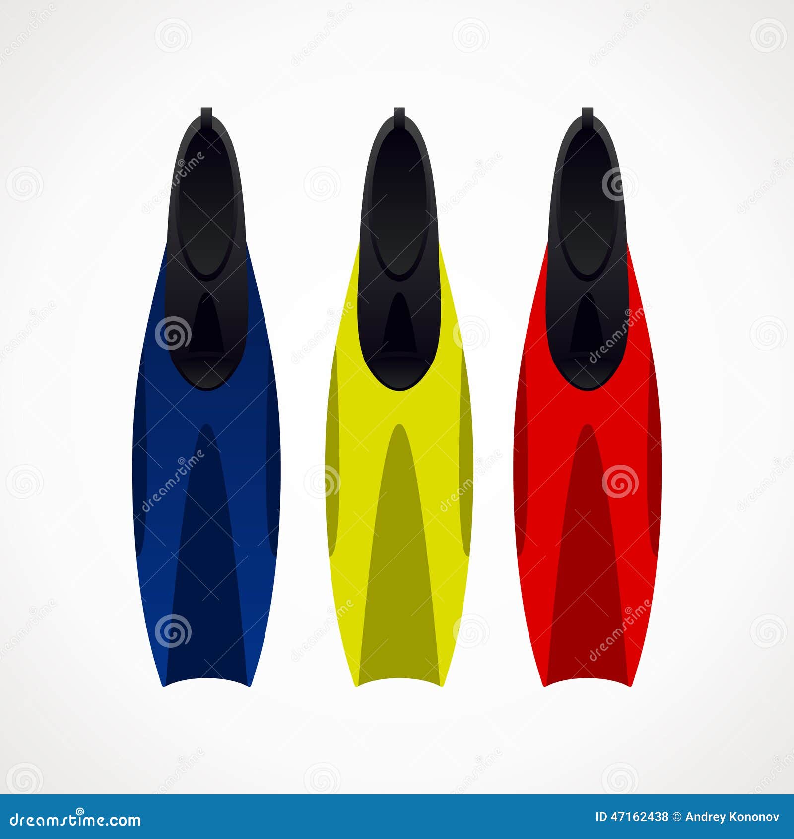 Diving fins stock vector. Illustration of fins, depth - 47162438