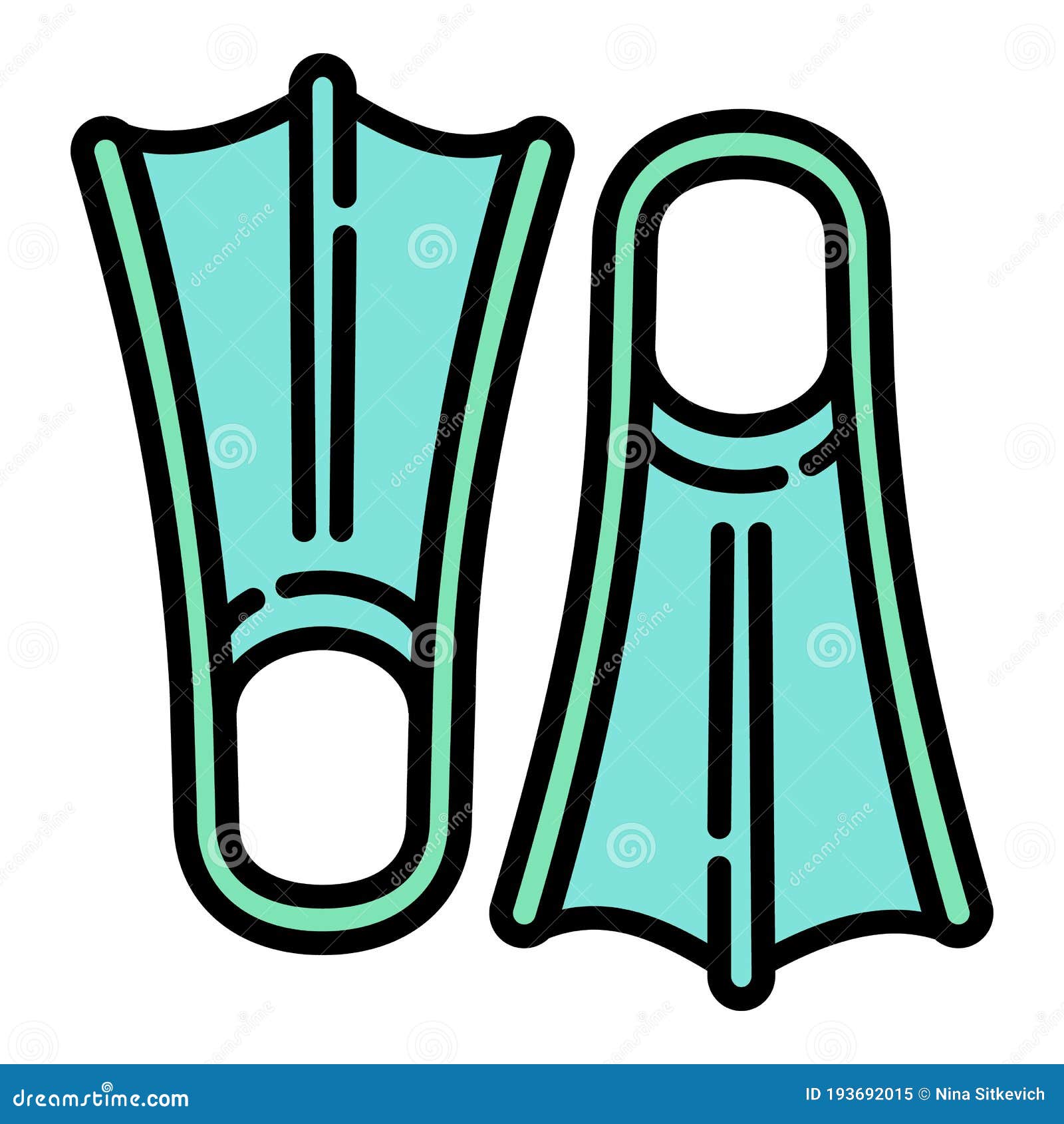 Diving Fins Icon, Outline Style Stock Vector - Illustration of fins ...